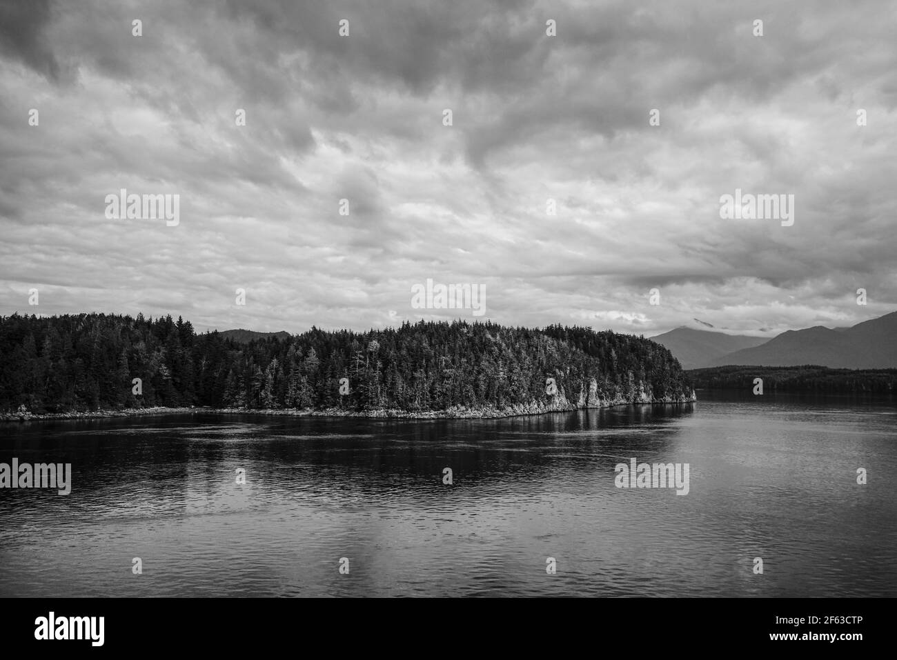 Scenic view of the Inside Passage, BRITISH COLUMBIA, CANADA, August 10 ...