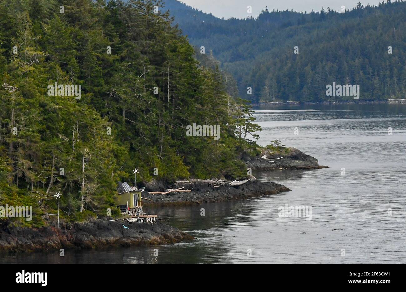 Scenic view of the Inside Passage, BRITISH COLUMBIA, CANADA, August 10 ...