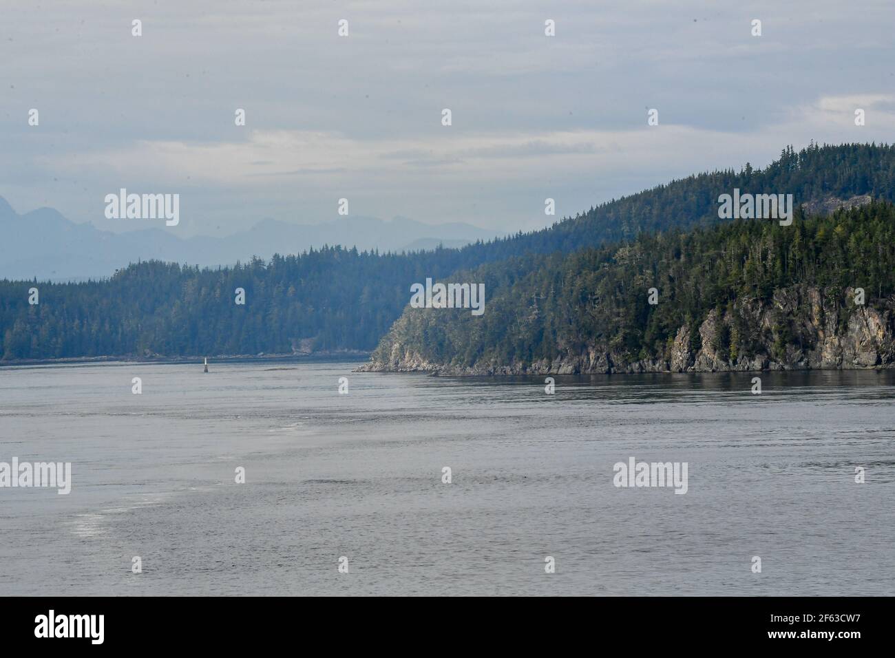 Scenic view of the Inside Passage, BRITISH COLUMBIA, CANADA, August 10 ...