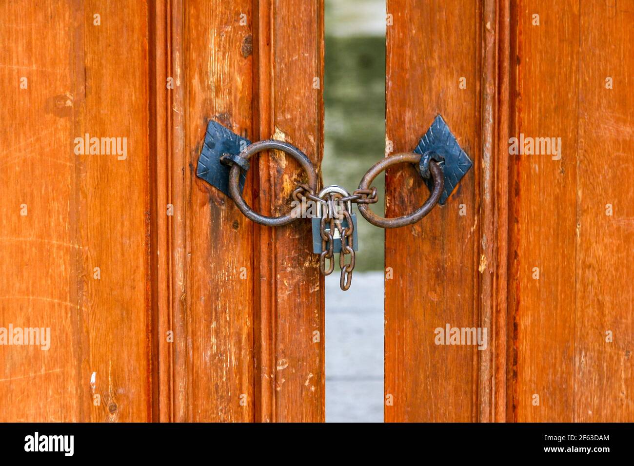 iron lock on old wooden door in Turkey Stock Photo - Alamy