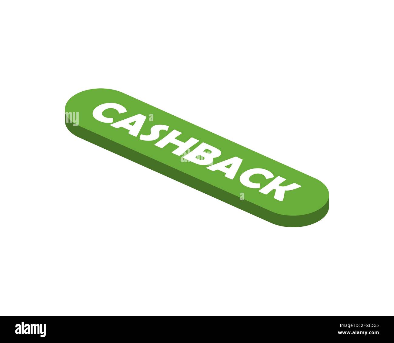 Cash back vector button in isometric style. Cashback icon isolated on ...