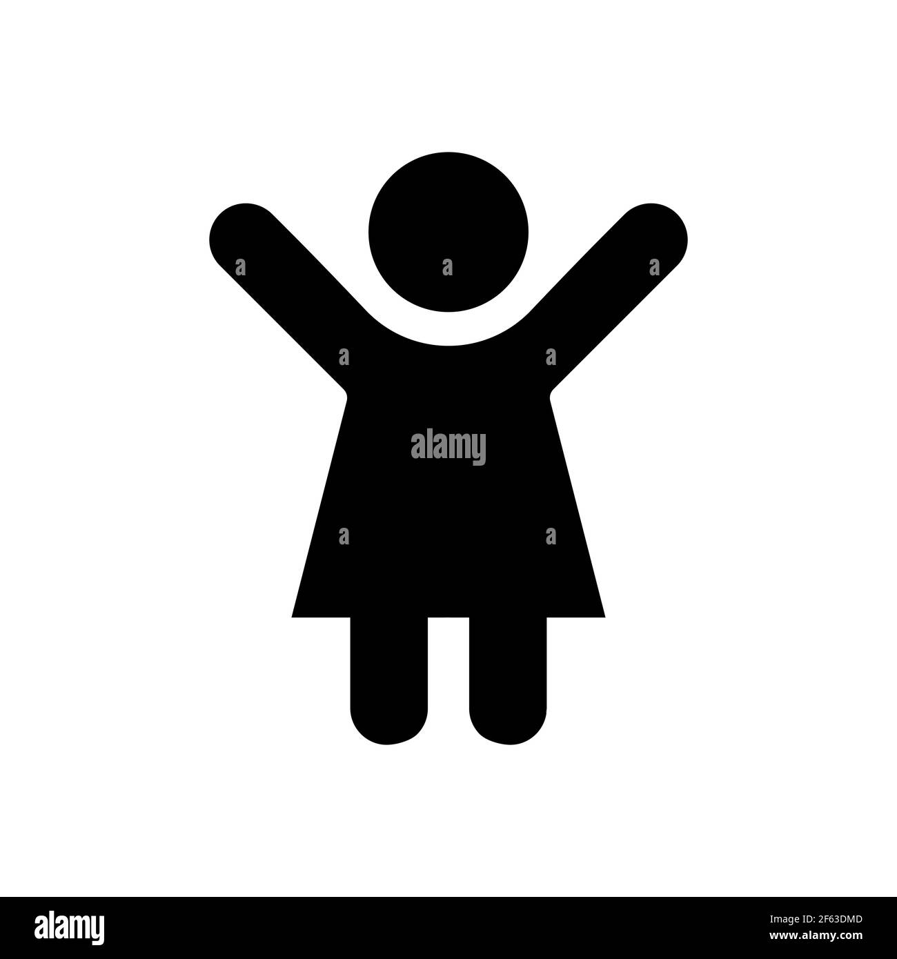 Girl vector icon. Children girl symbol isolated on white background ...