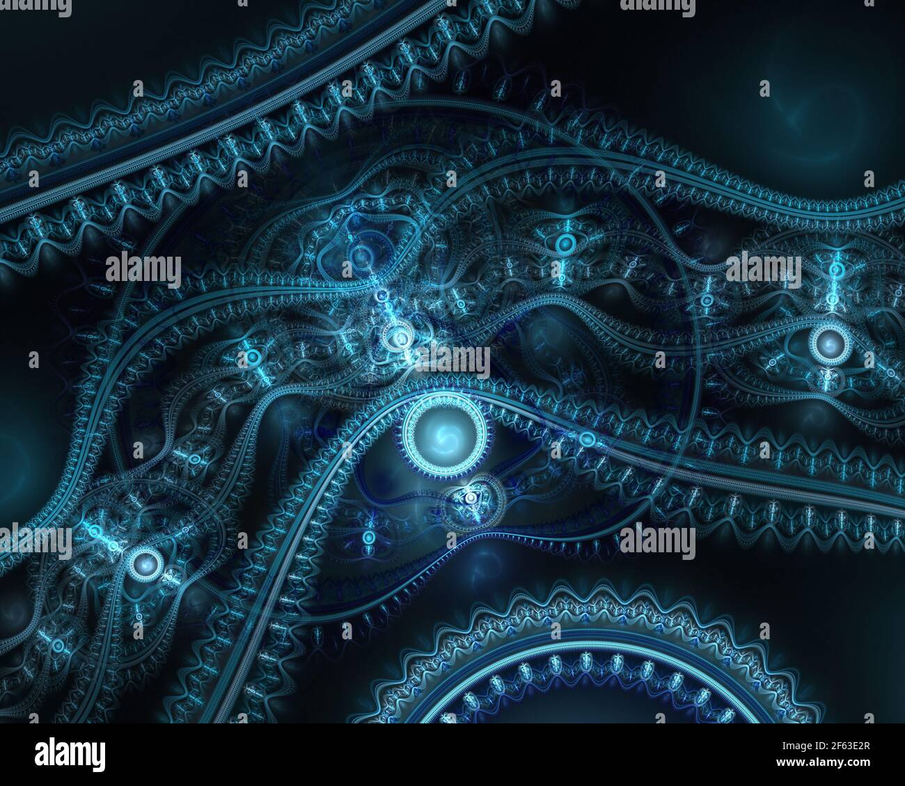 Steampunk. Time machine. Futuristic mechanic engine. Abstract fractal ...
