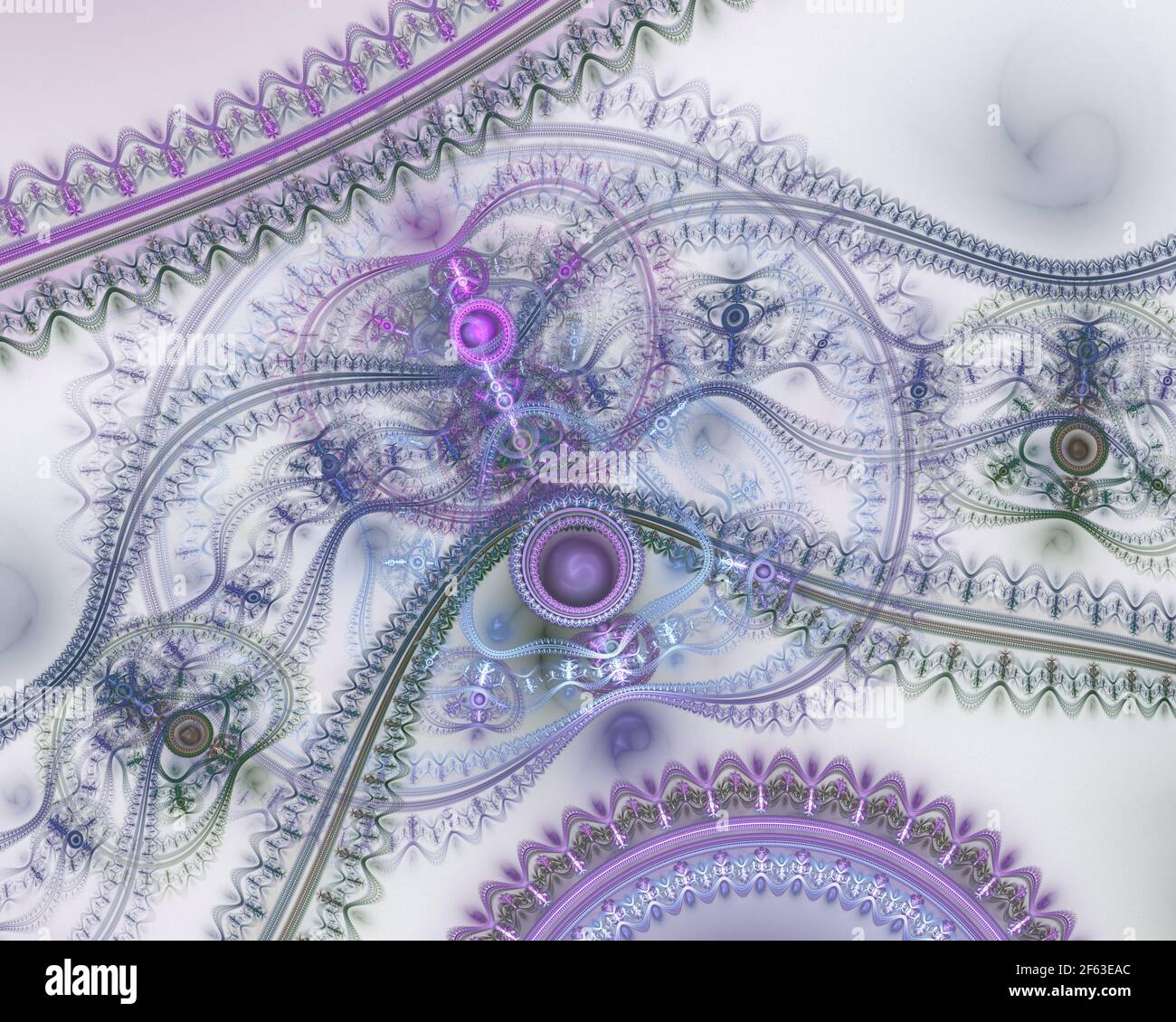 Steampunk. Time machine. Futuristic mechanic engine. Abstract fractal ...