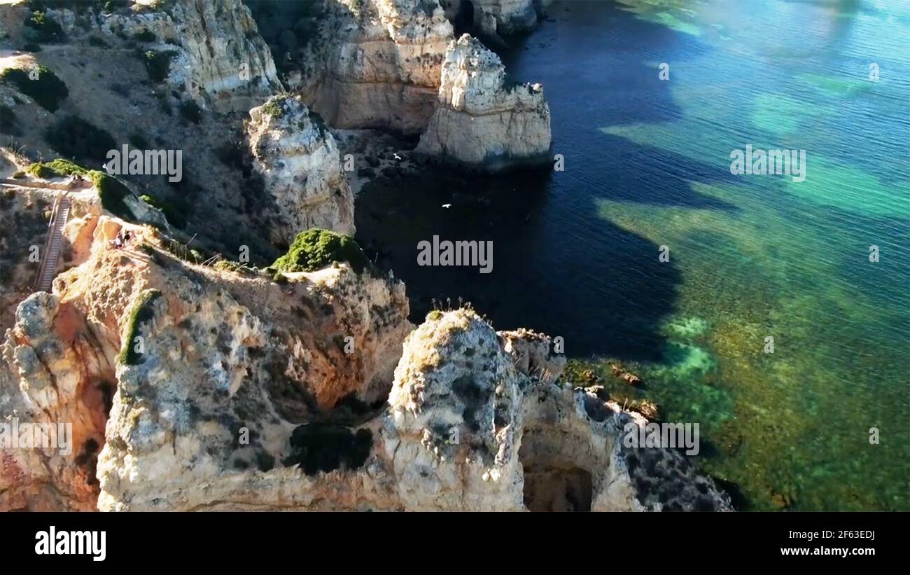 Beautiful picture of a beach in Portugal with blue ocean waters and ...