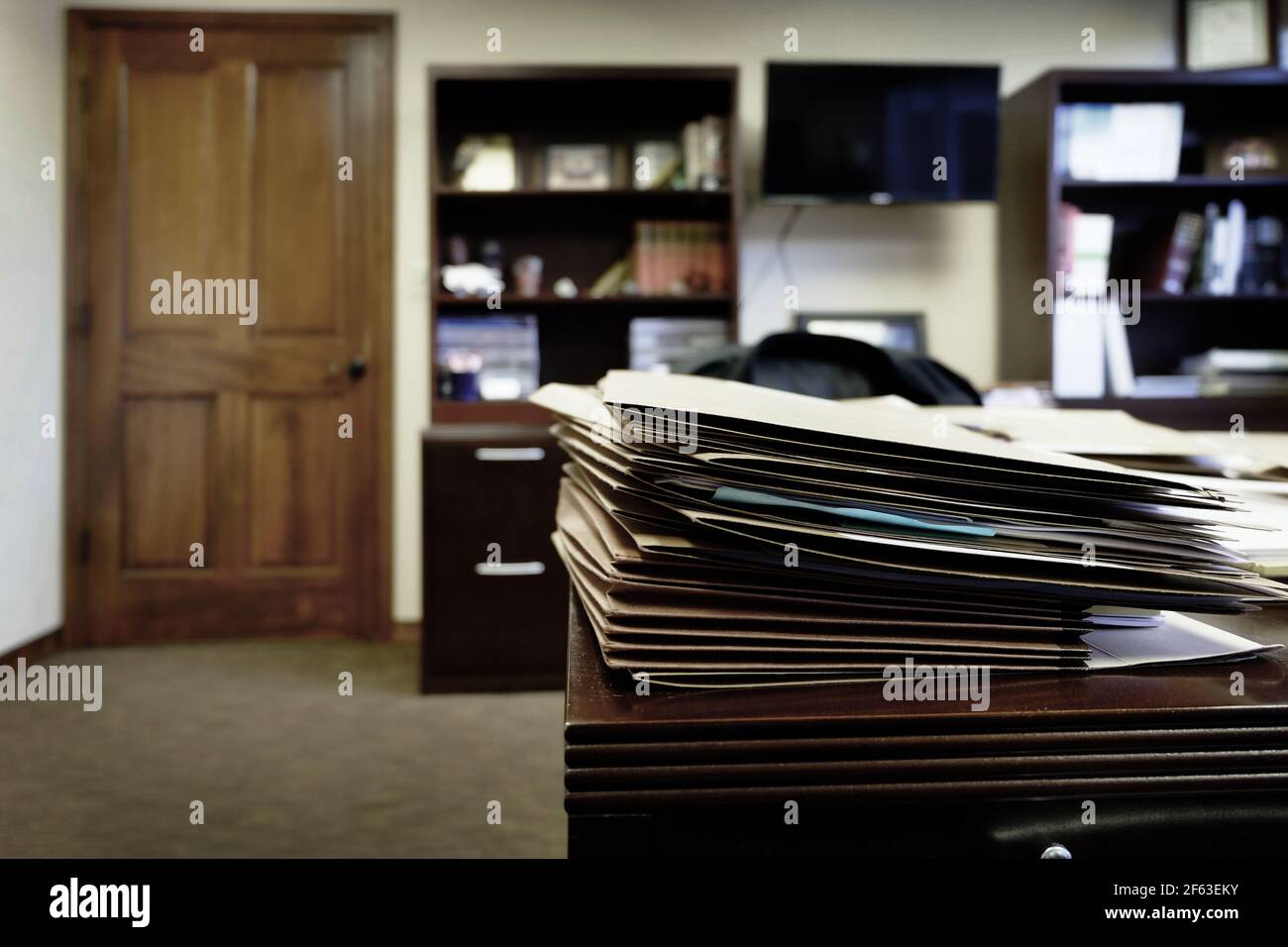 Files in office for business work busy Stock Photo - Alamy