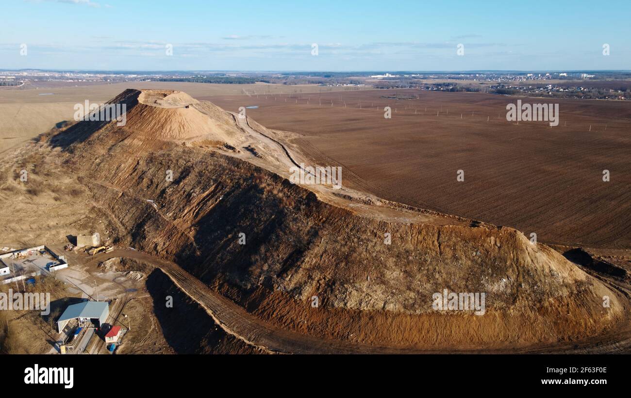 Aerial flight over garbage dump hi-res stock photography and images - Alamy