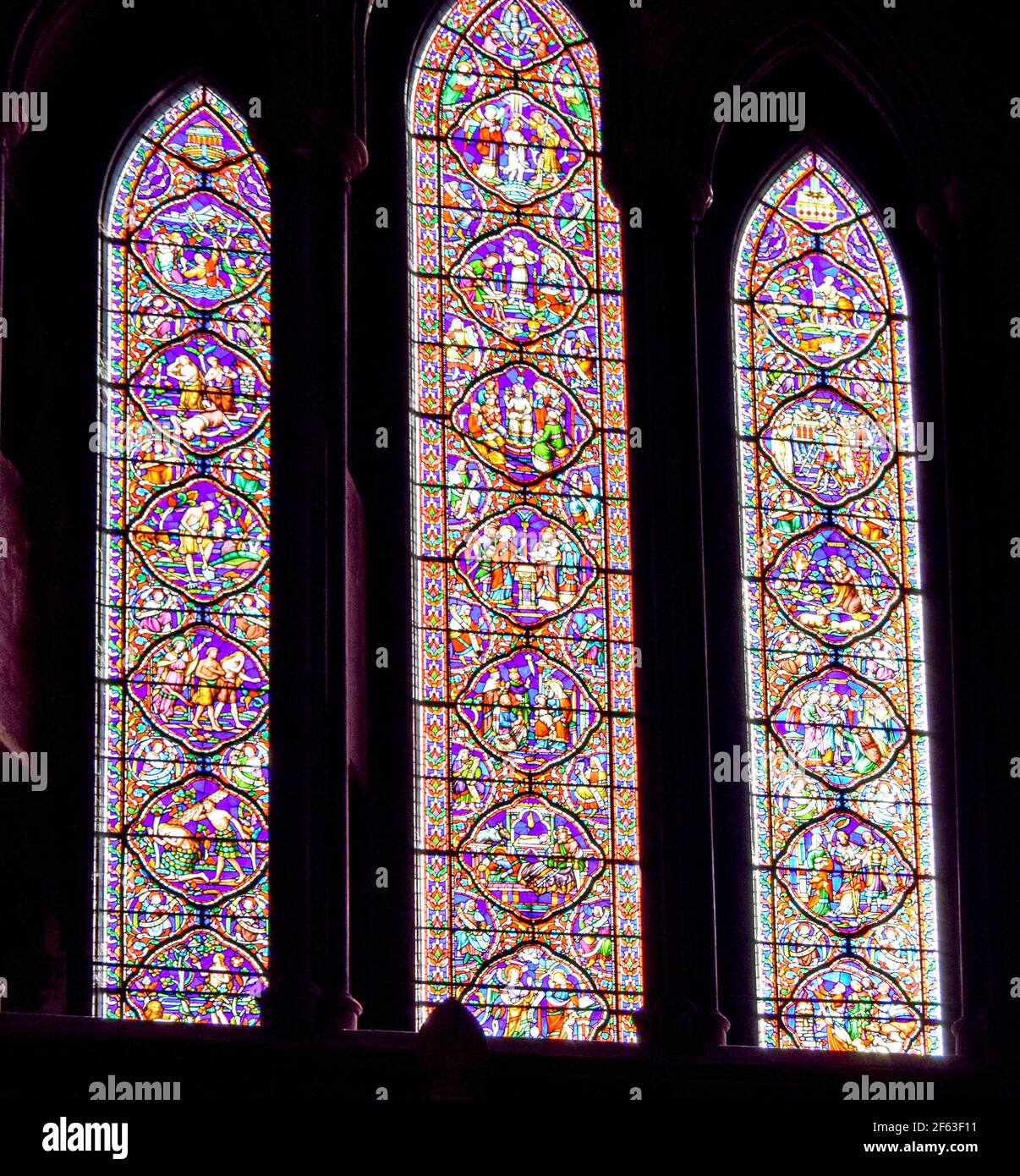 Three stained glass windows hi-res stock photography and images - Alamy