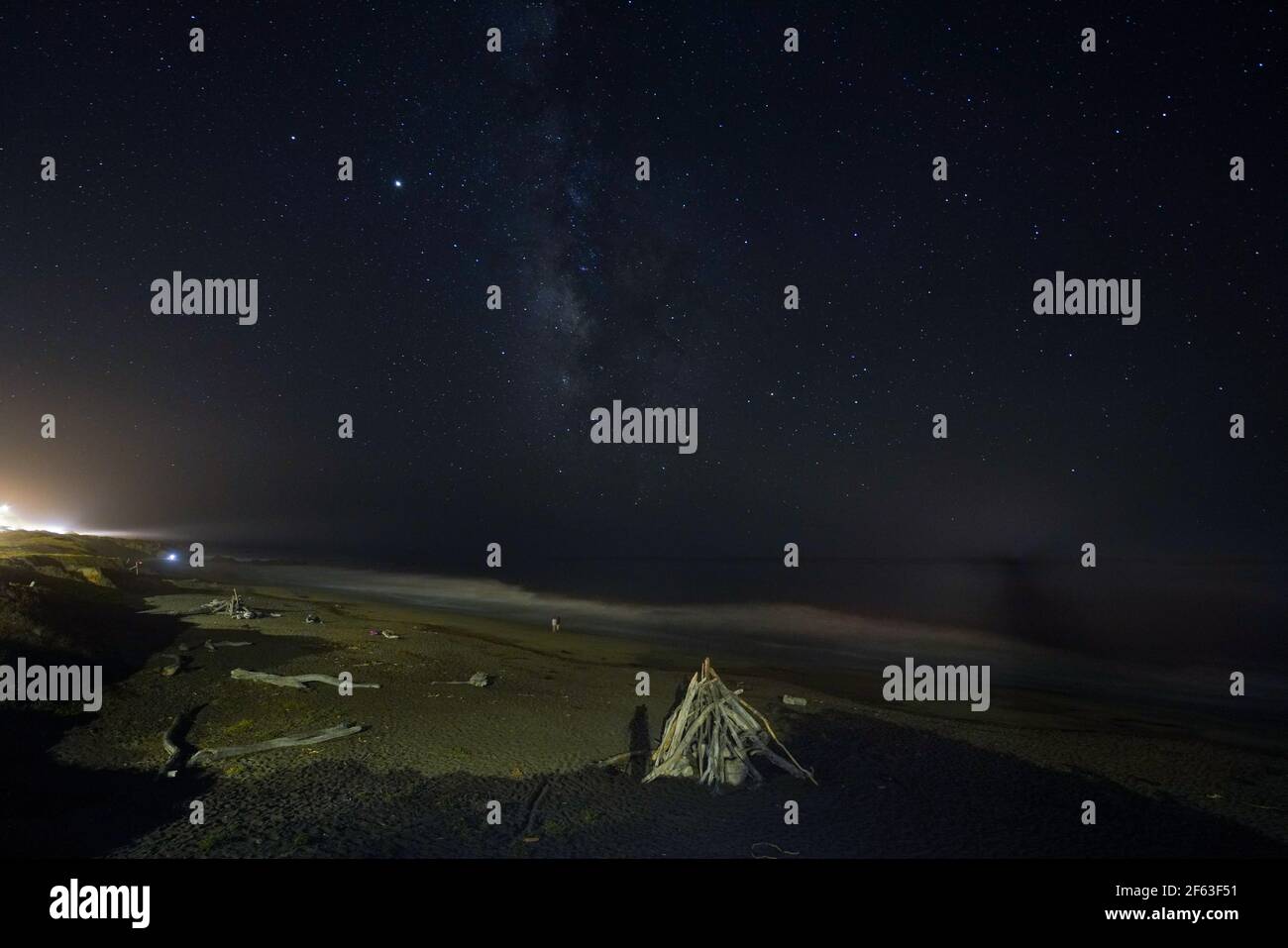 Night time view of the Milky Way Galaxy from Cambria California Stock ...