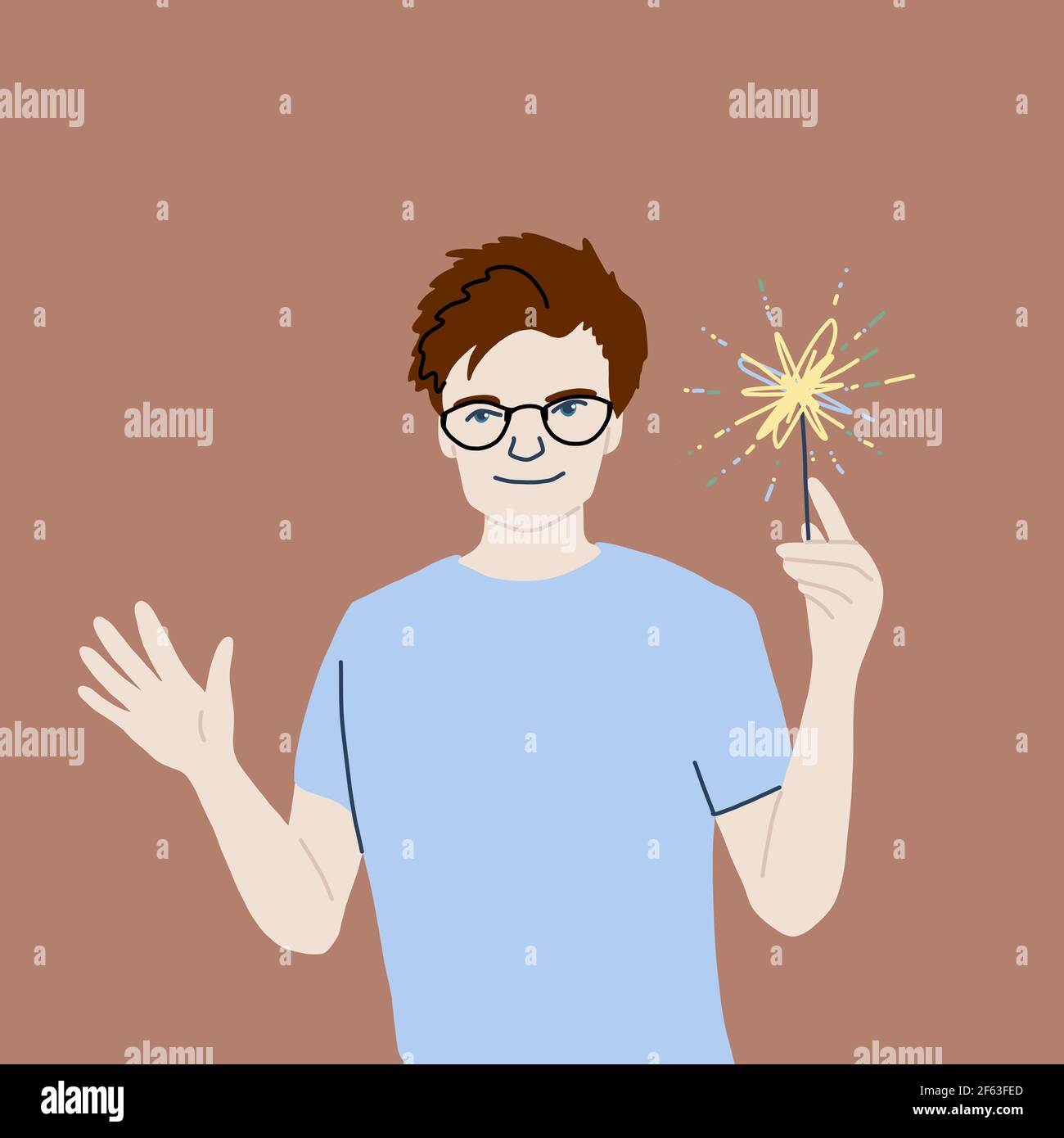 One positive person portrait Stock Vector Images - Alamy
