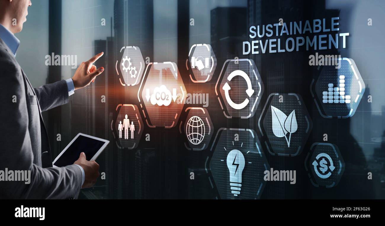 Sustainable Balanced Development. Balance between nature and science ...