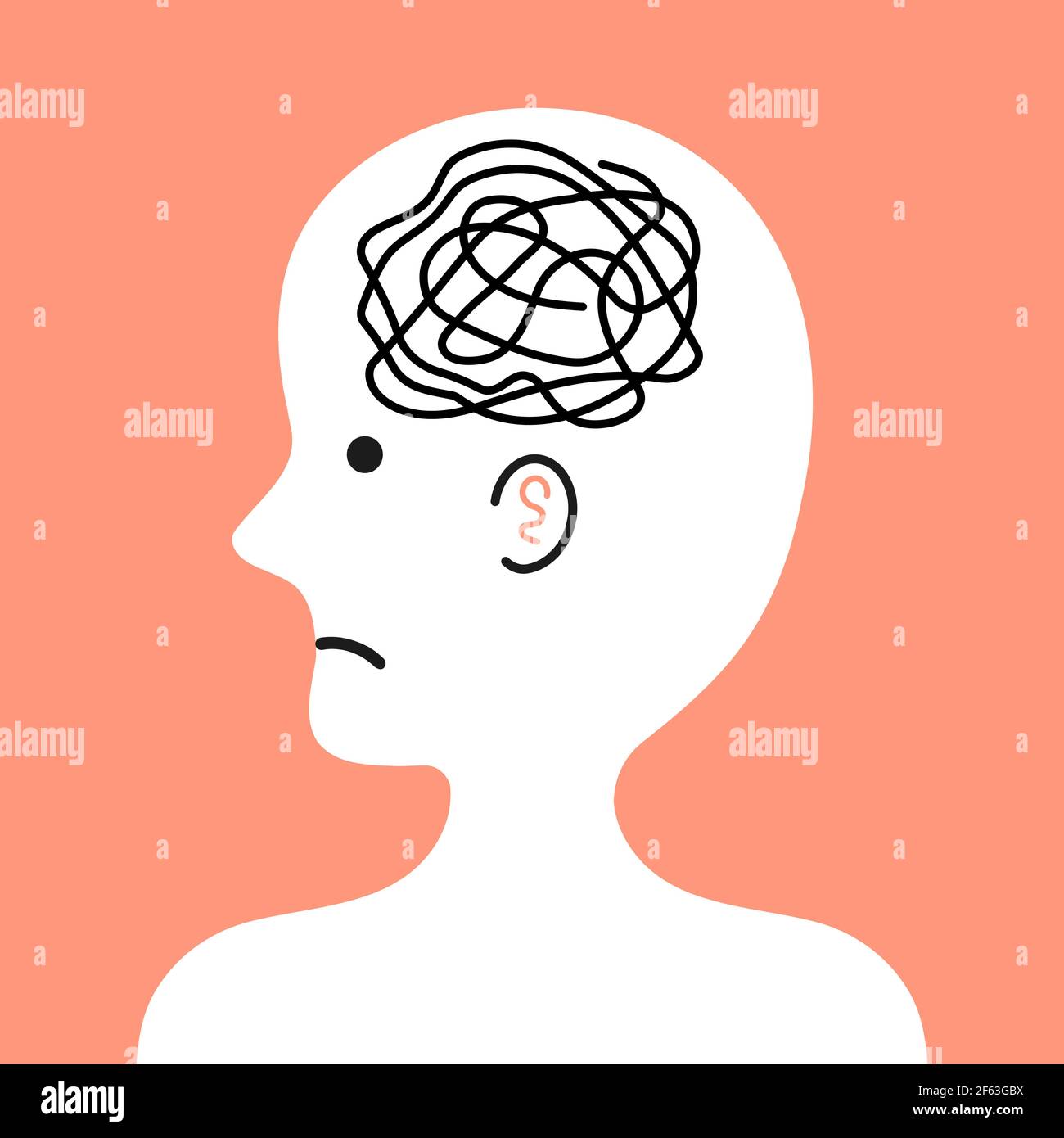 Sad human face in Stock Vector Images - Alamy