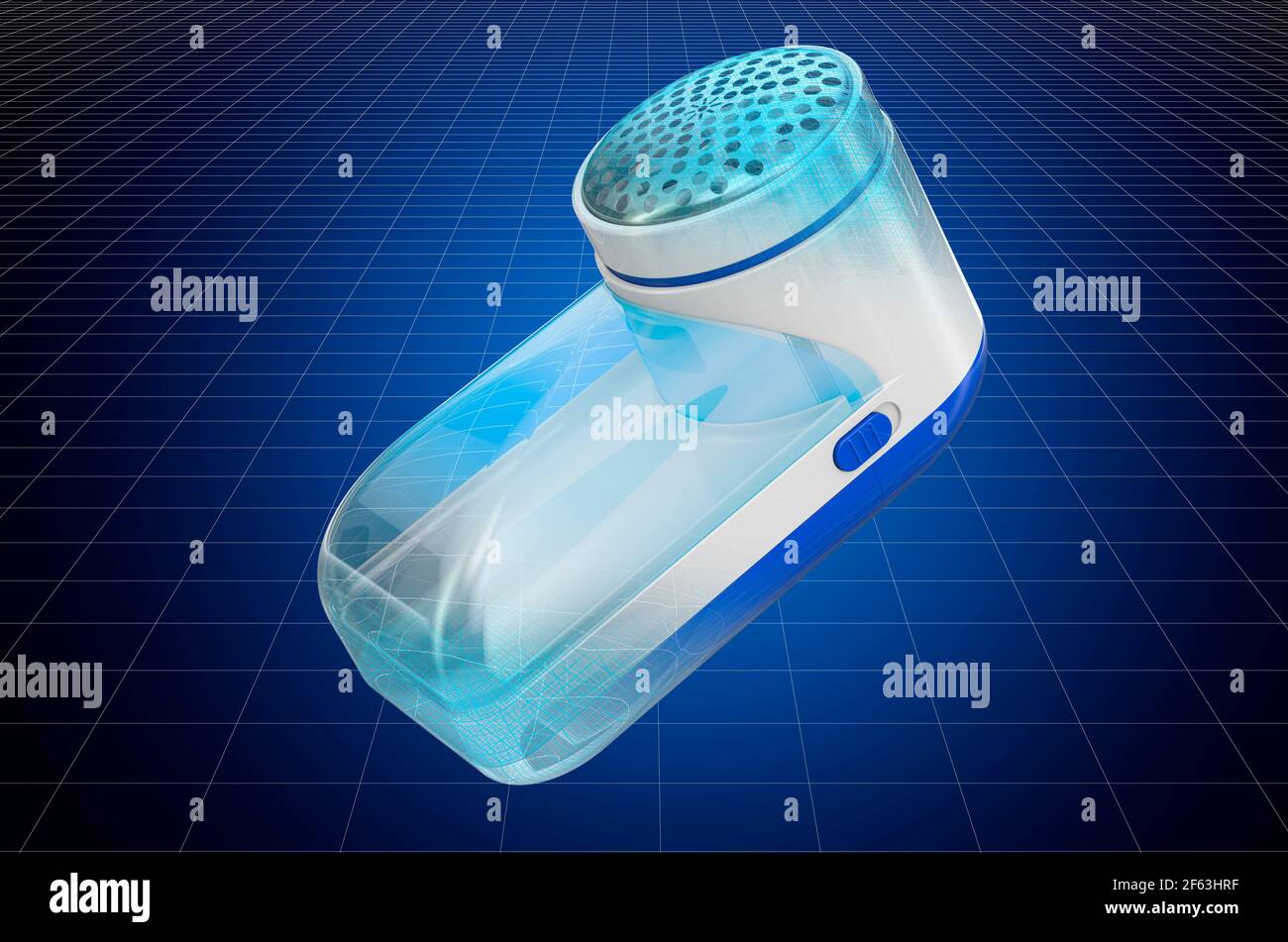 Visualization 3d cad model of fabric shaver, blueprint. 3D rendering ...