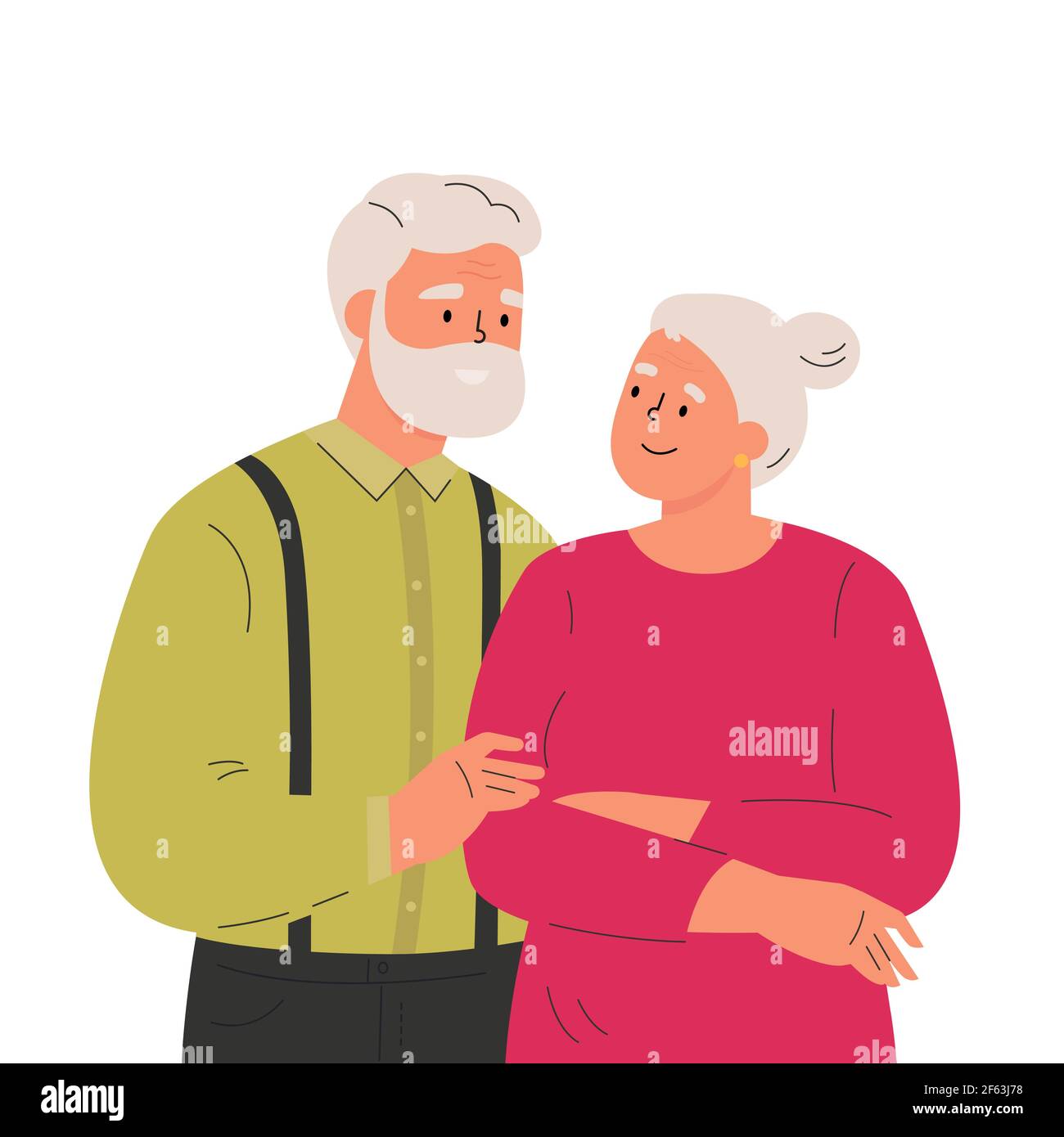 Happy senior man women Stock Vector Images - Alamy