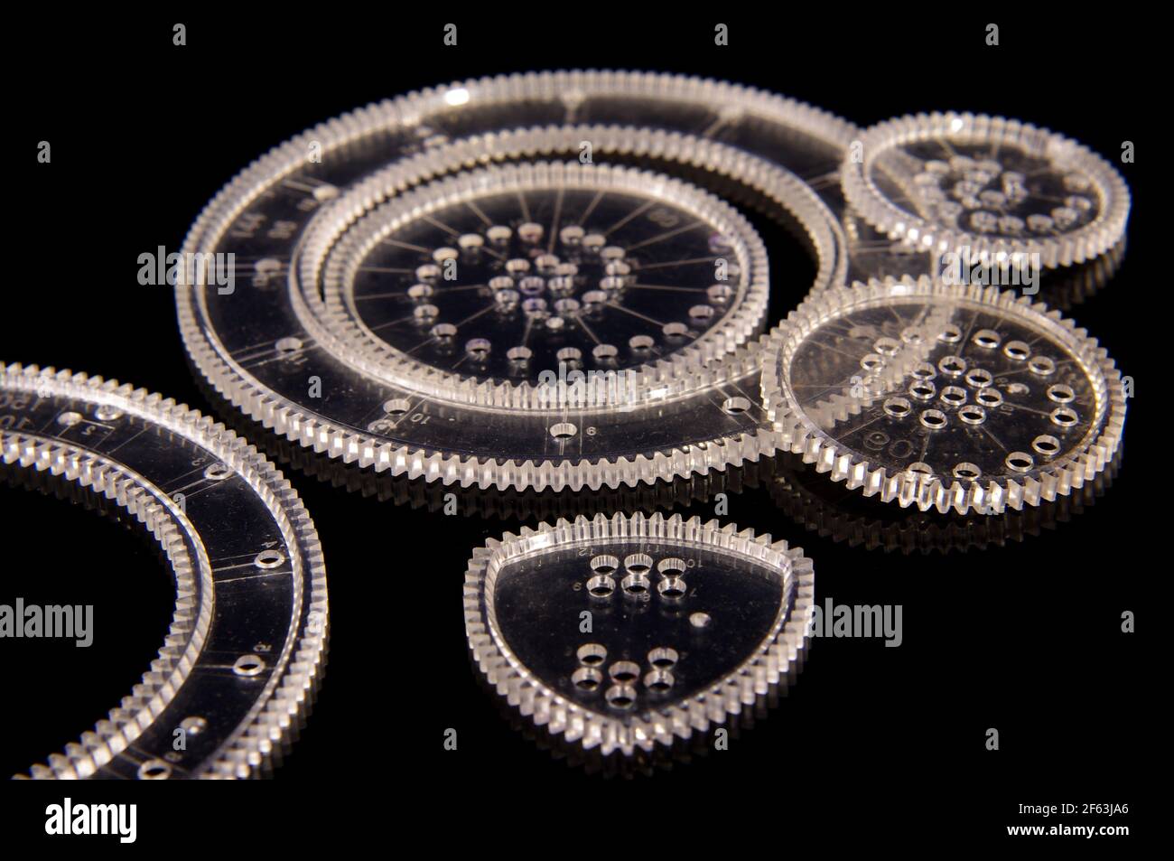 Plastic spirograph tool for drawing various curves for education ...