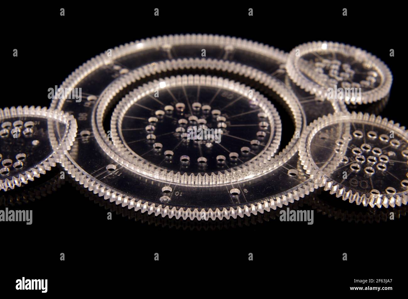 Plastic spirograph tool for drawing various curves for education ...