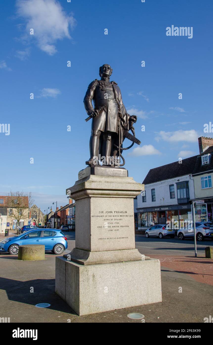 Statue of Sir John Franklin, Spilsby, Lincolnshire, England, UK Stock ...