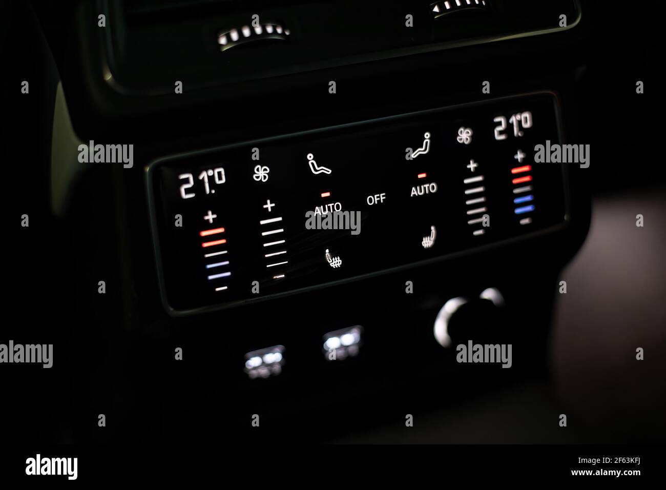 Control panel rear climate control. A modern control screen in a ...