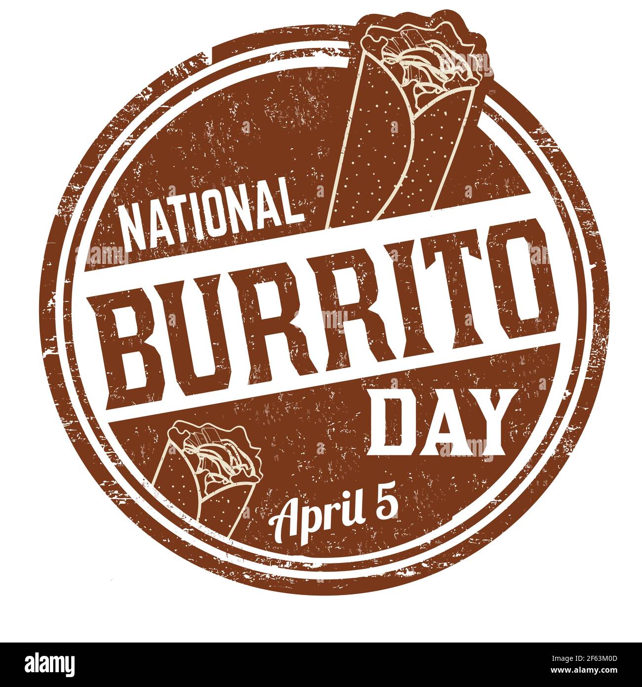 National burrito day grunge rubber stamp on white background, vector ...