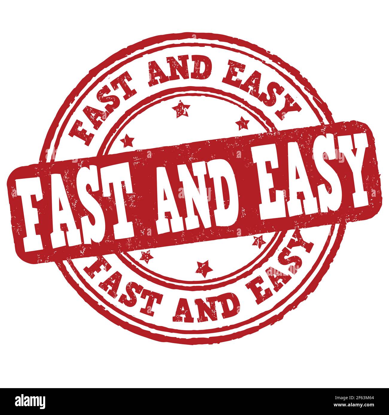 Fast and easy grunge rubber stamp on white background, vector ...