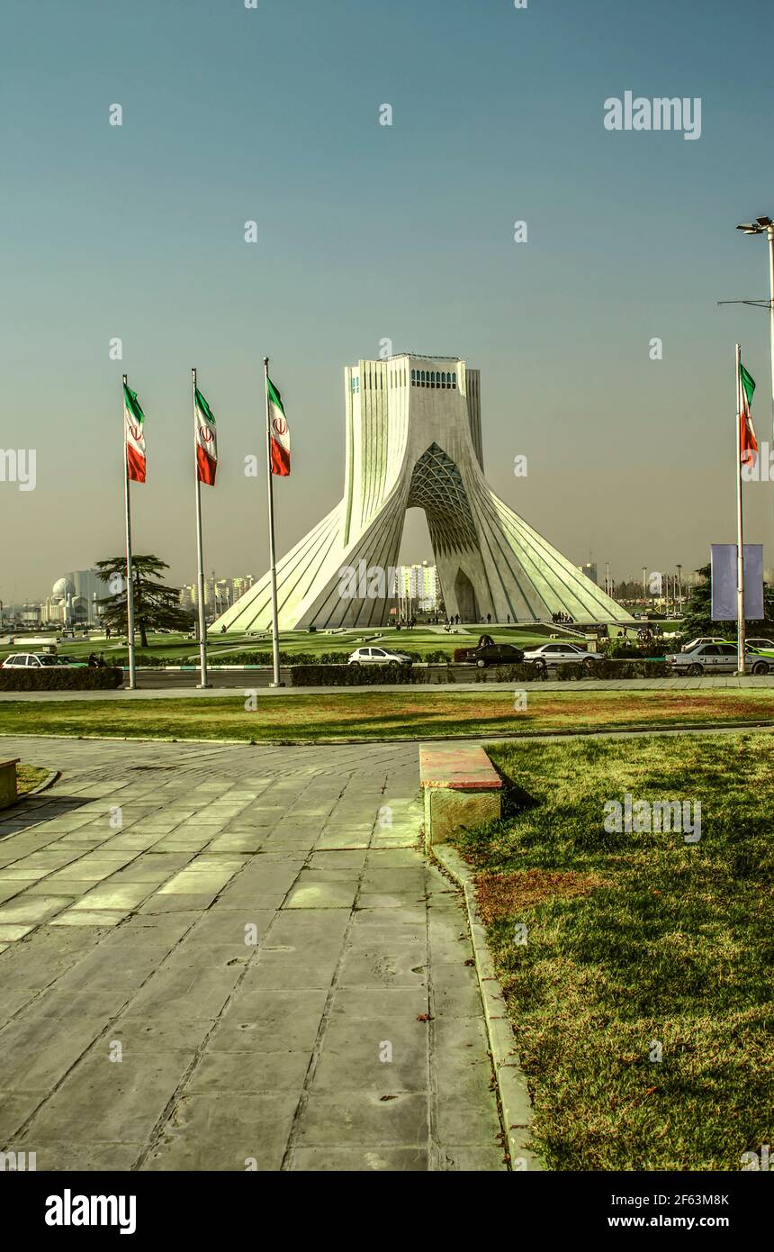 Tehran,Iran,November 29,2020: The ring road around the oval Freedom ...