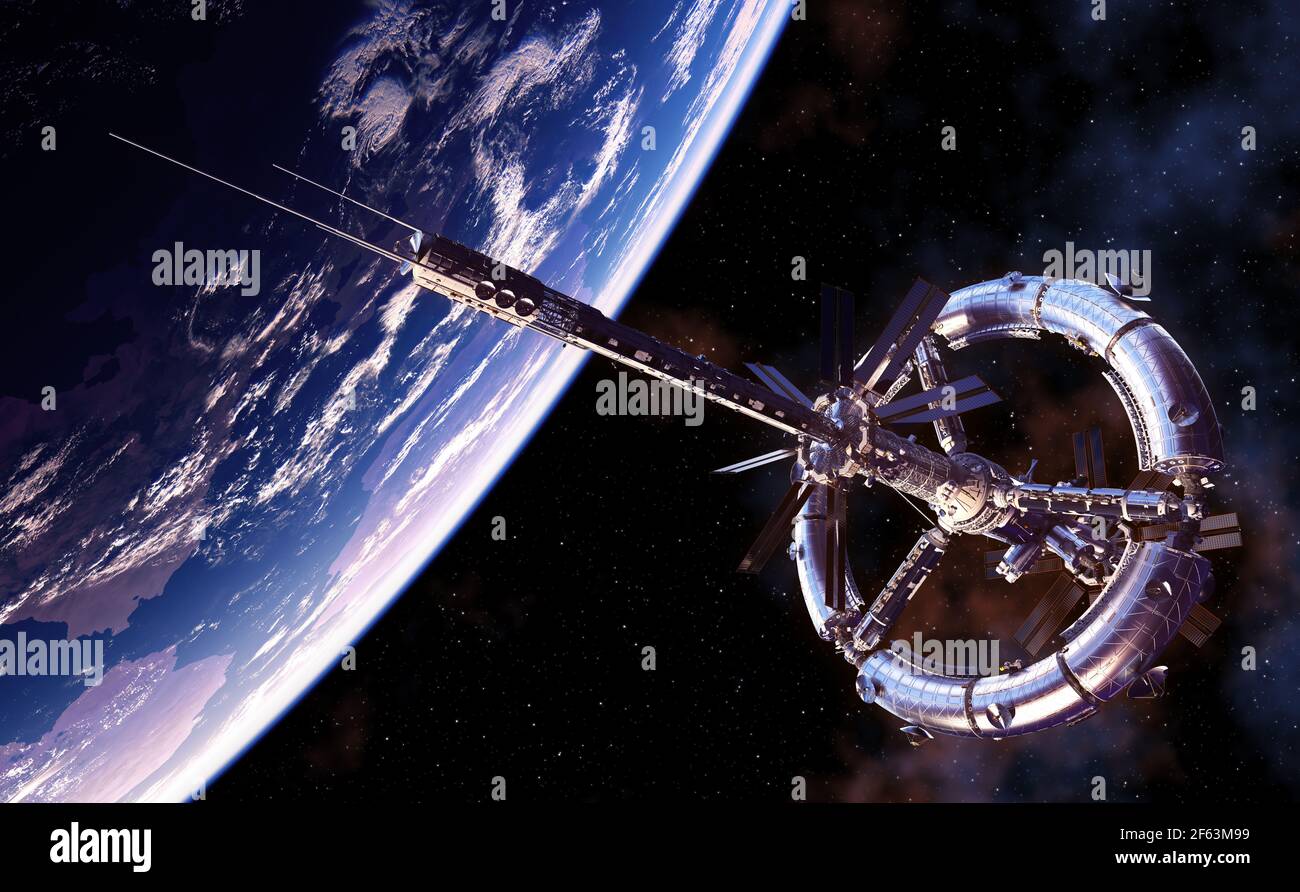 Beautiful Space Station Concept Art