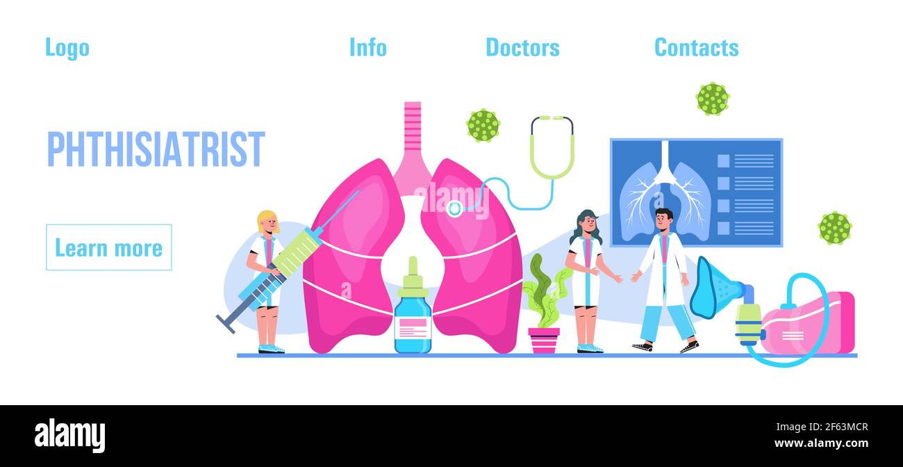 Pulmonologist, phthisiologist concept vector for the landing page ...