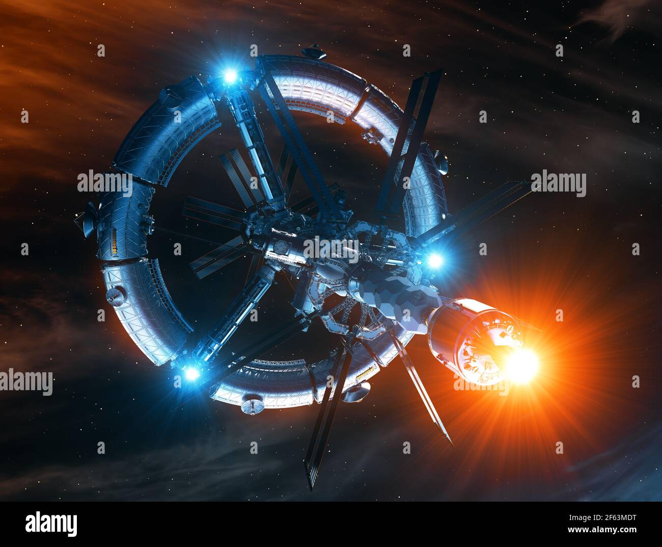New Big Space Station In Outer Space Stock Photo - Alamy