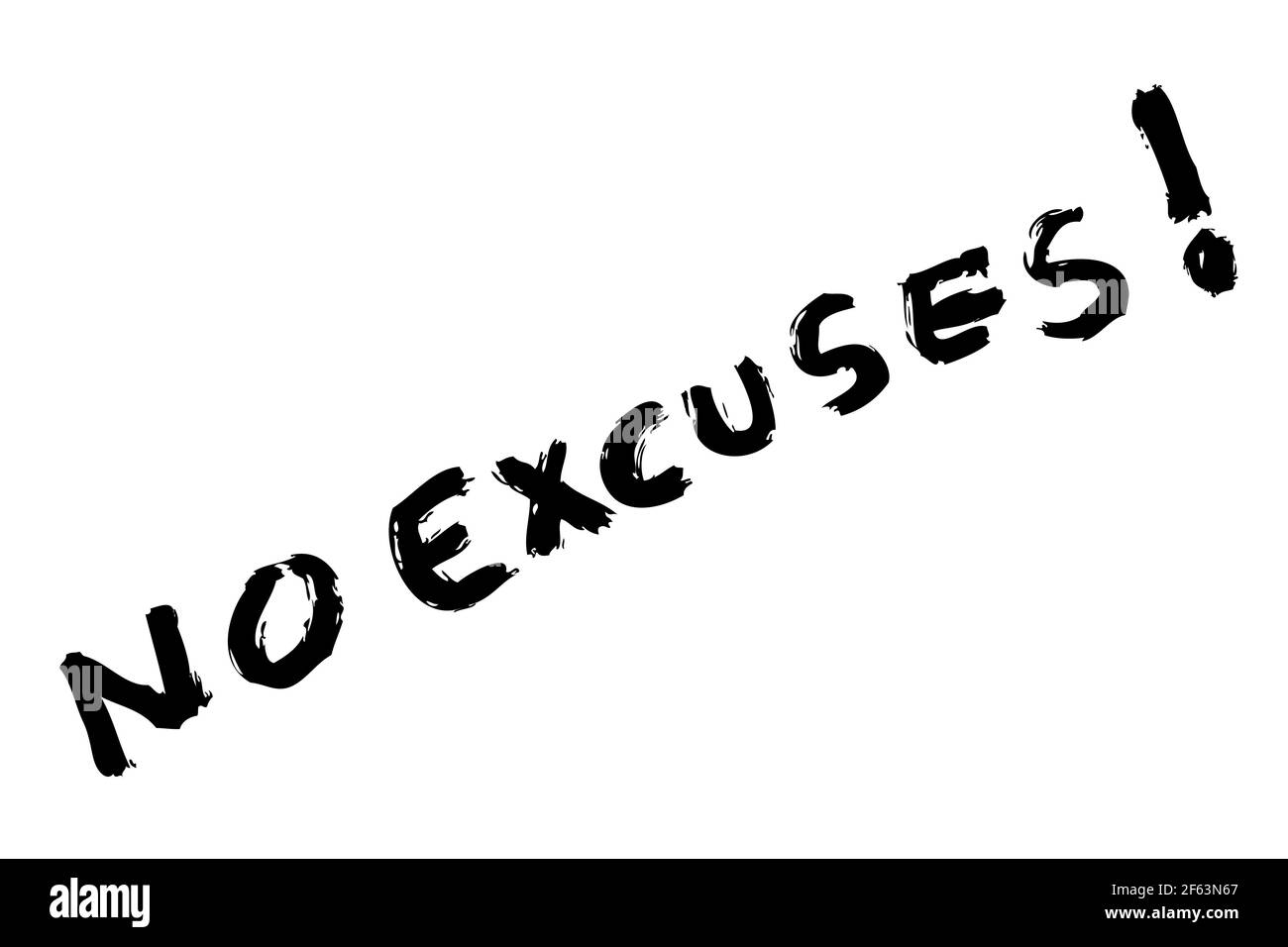 Vector Hand Draw Sketch, No Excuse, Isolated on White Stock Vector ...