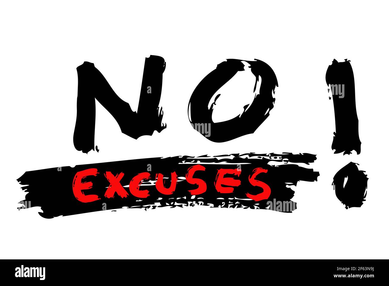 Vector Hand Draw Sketch, No Excuse, Isolated on White Stock Vector ...