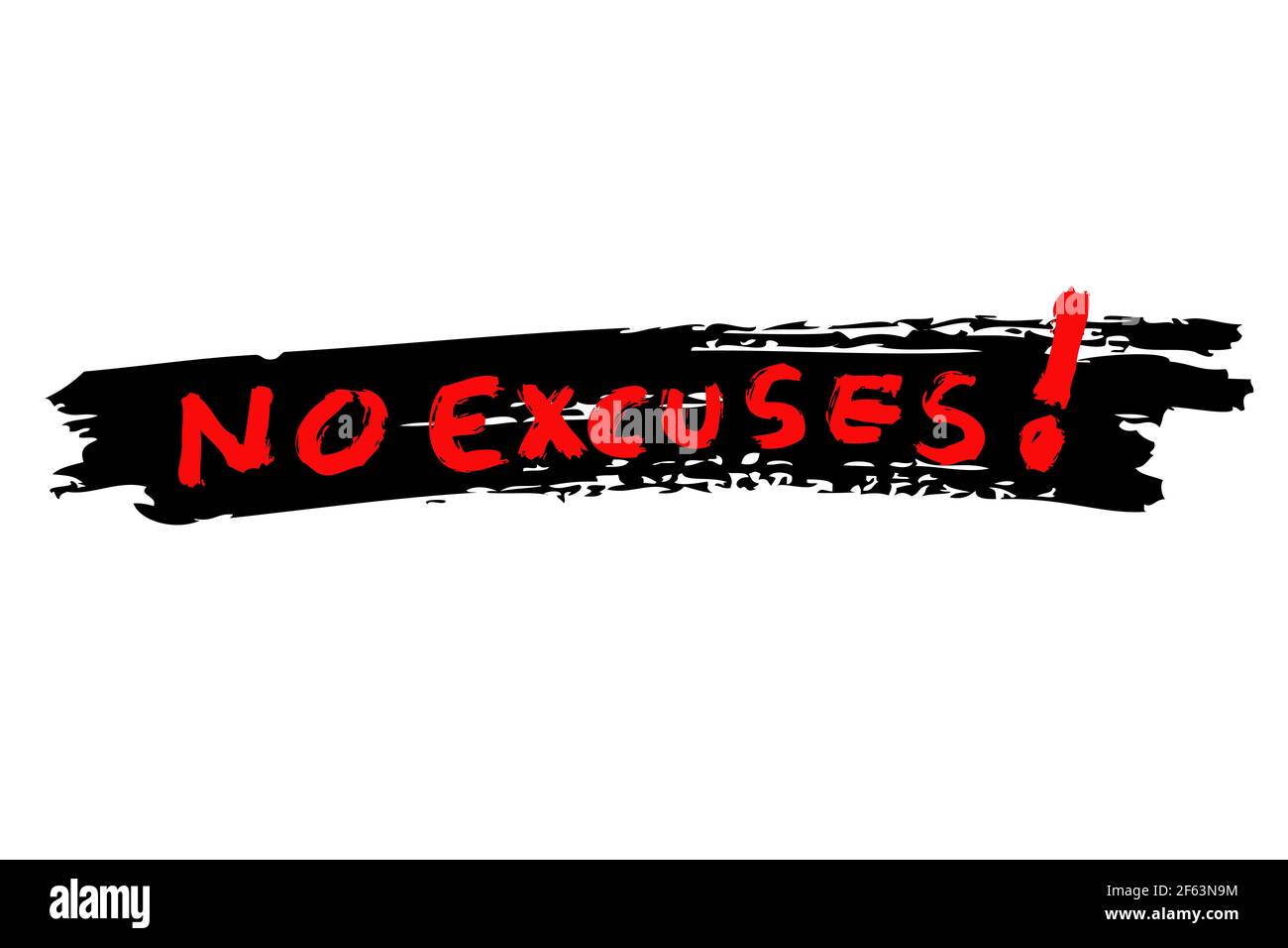 Vector Hand Draw Sketch, No Excuse, Isolated on White Stock Vector ...