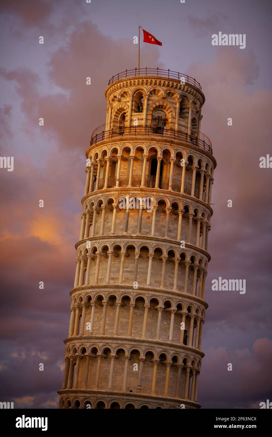 with Leaning Tower in Pisa, Italy Stock Photo - Alamy