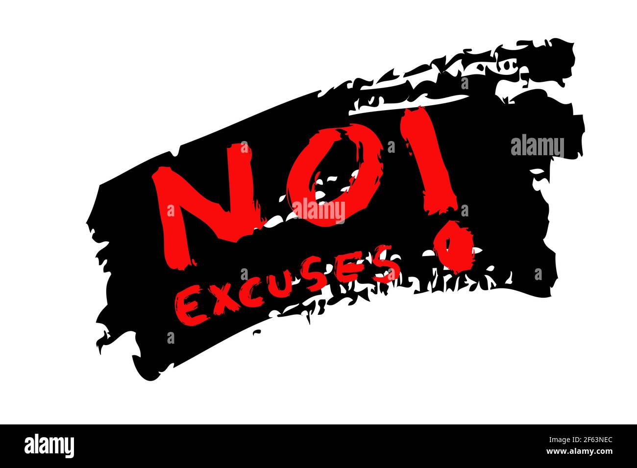Vector Hand Draw Sketch, No Excuse, Isolated on White Stock Vector ...