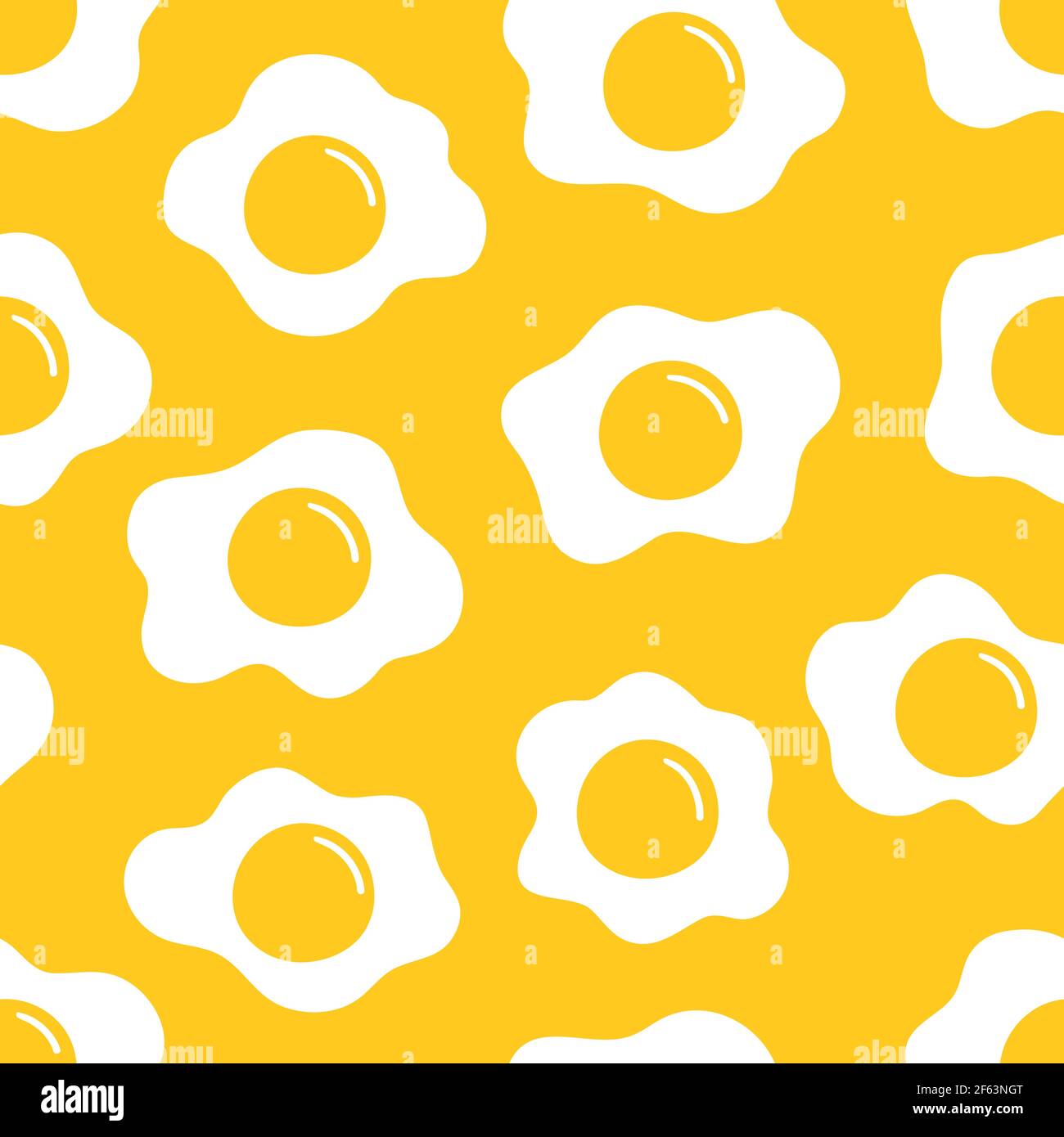 Cute fried eggs seamless pattern. Vector cartoon illustration Stock ...
