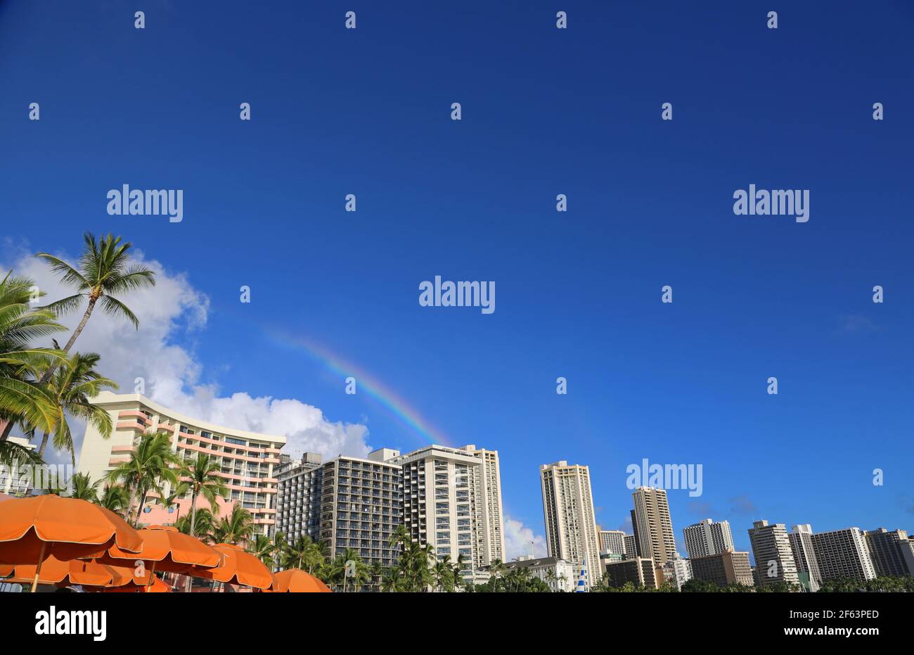 Rainbow over Honolulu, Hawaii Stock Photo - Alamy