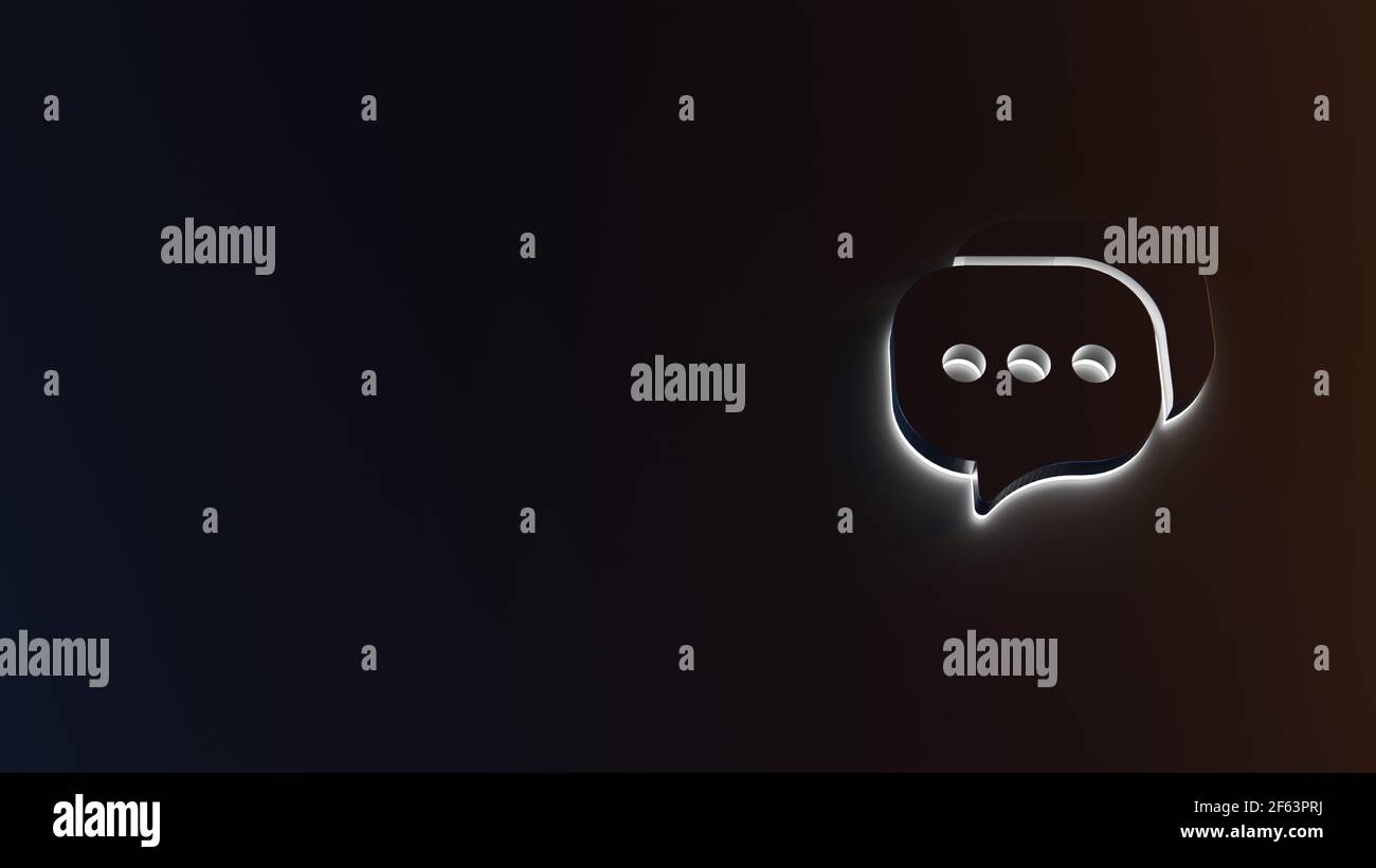 3d rendering of white light stripe symbol of two rectangular rounded ...