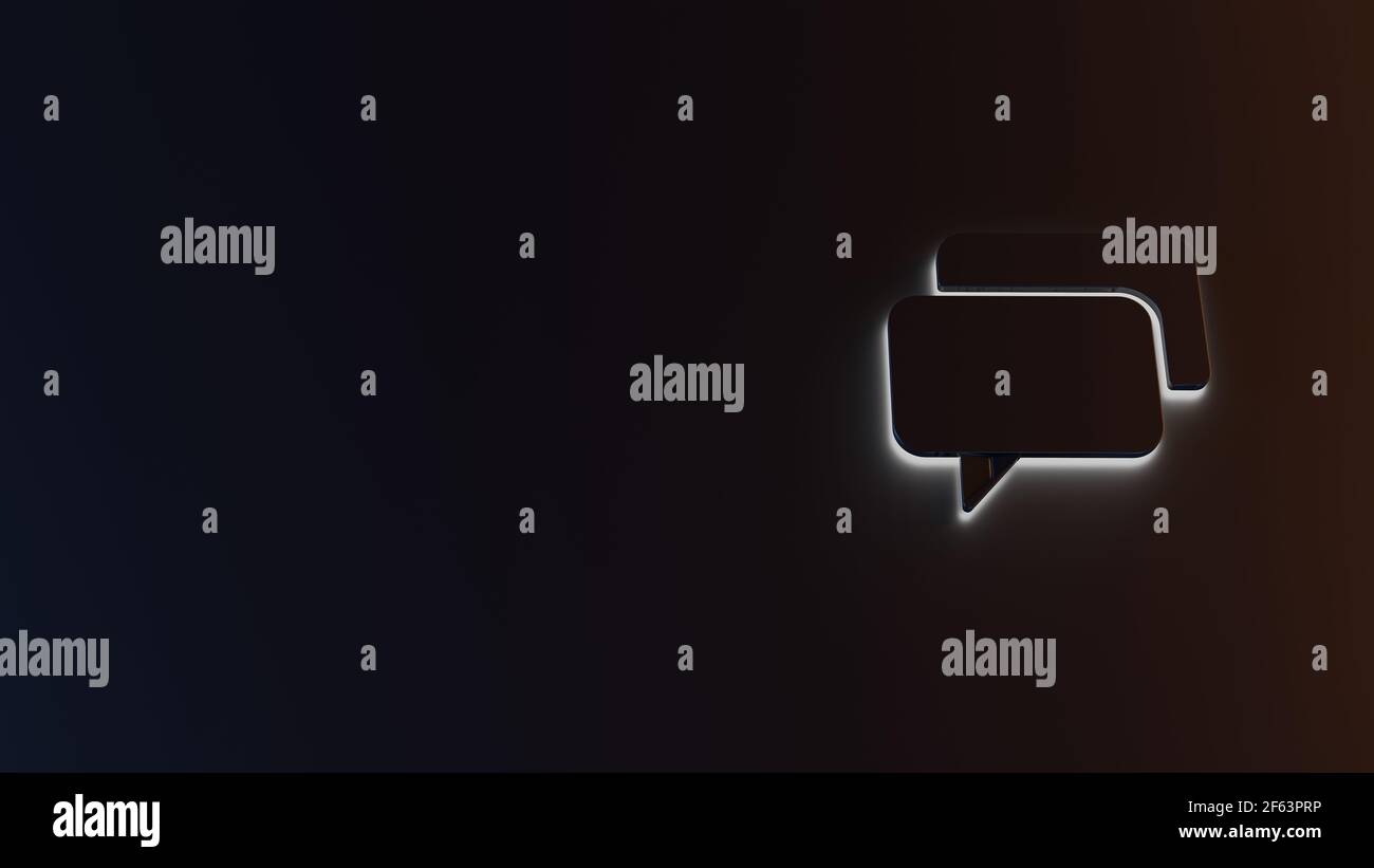 3d rendering of white light stripe symbol of two rectangular rounded ...