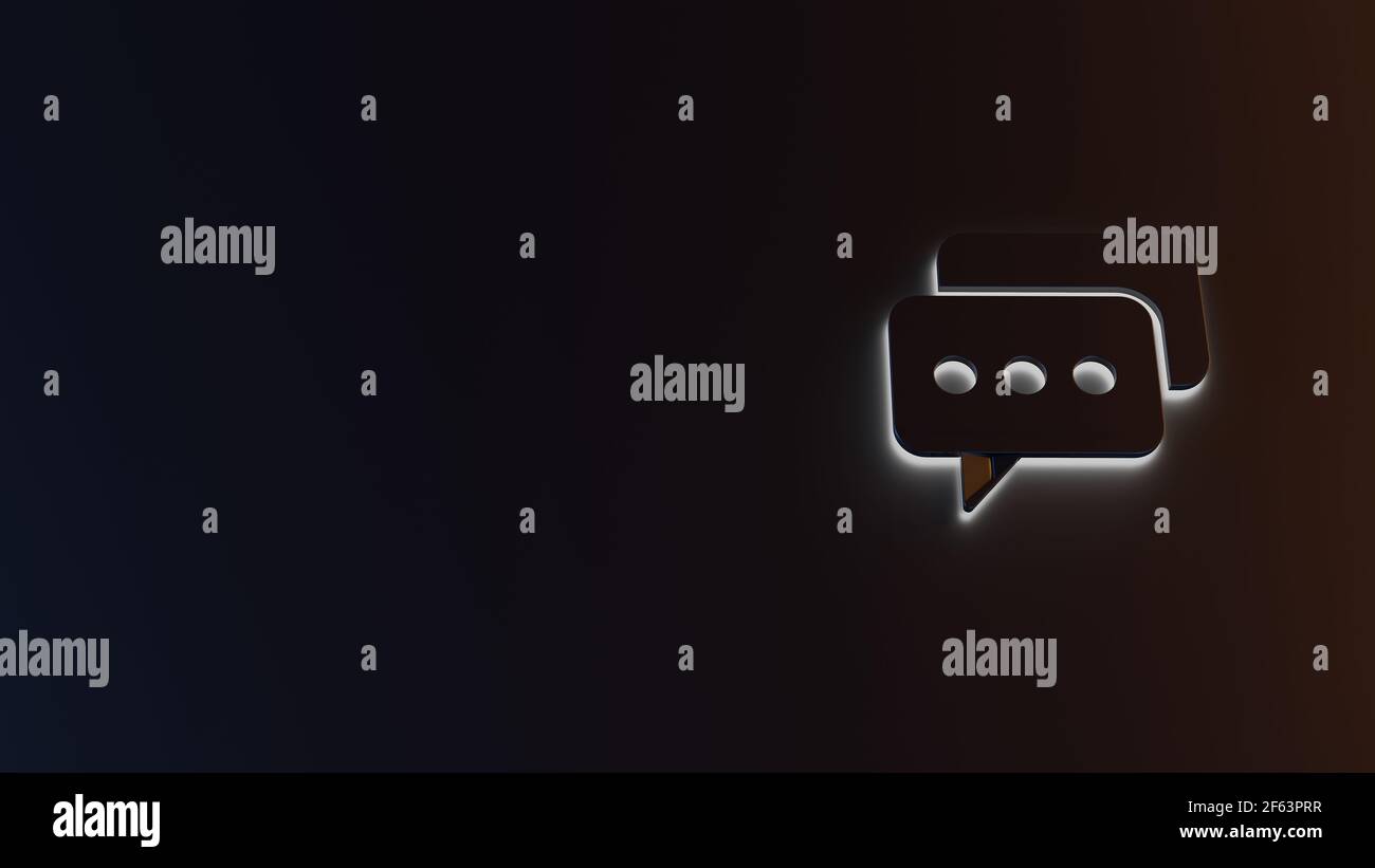 3d rendering of white light stripe symbol of two rectangular rounded ...