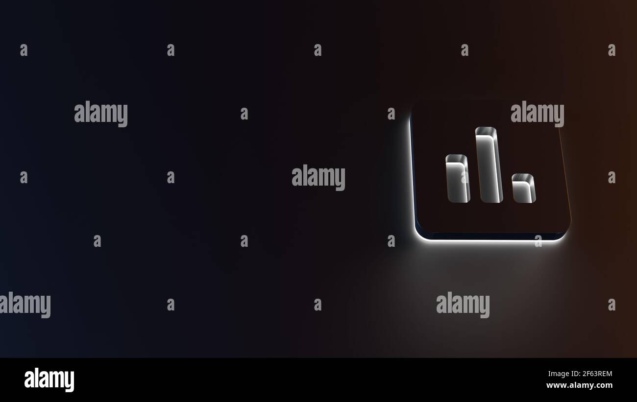 3d rendering of white light stripe symbol of three vertical lines in ...