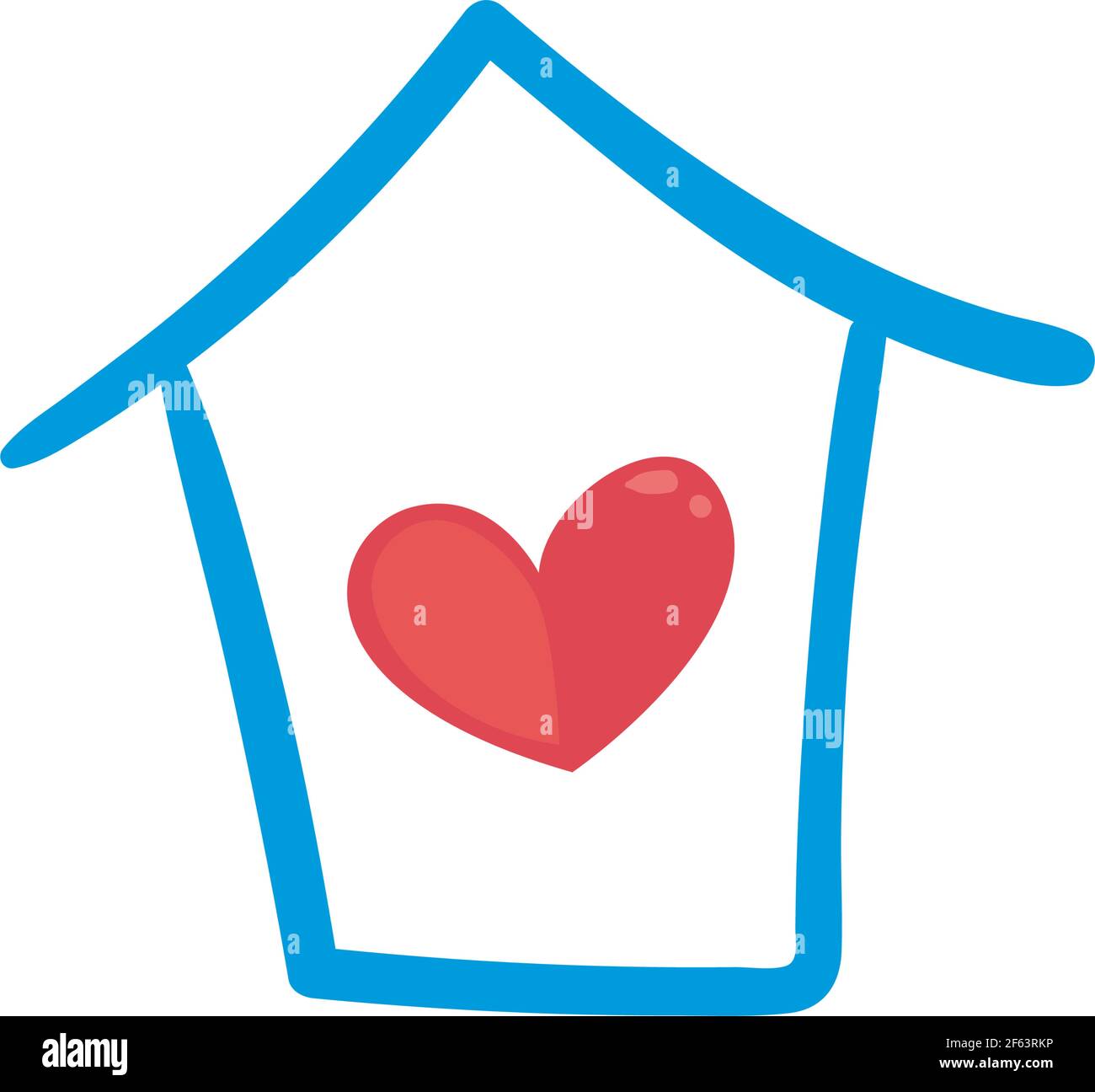 Isolated love heart in house Stock Vector Image & Art - Alamy