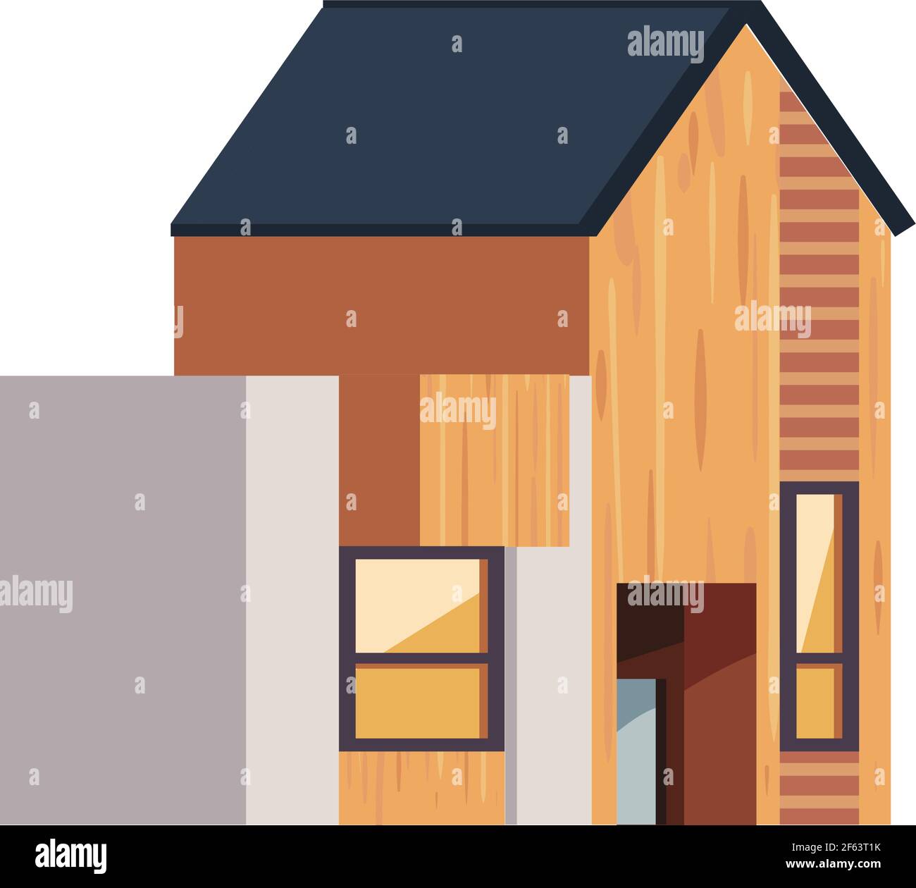 Isolated wood house with windows Stock Vector Image & Art - Alamy