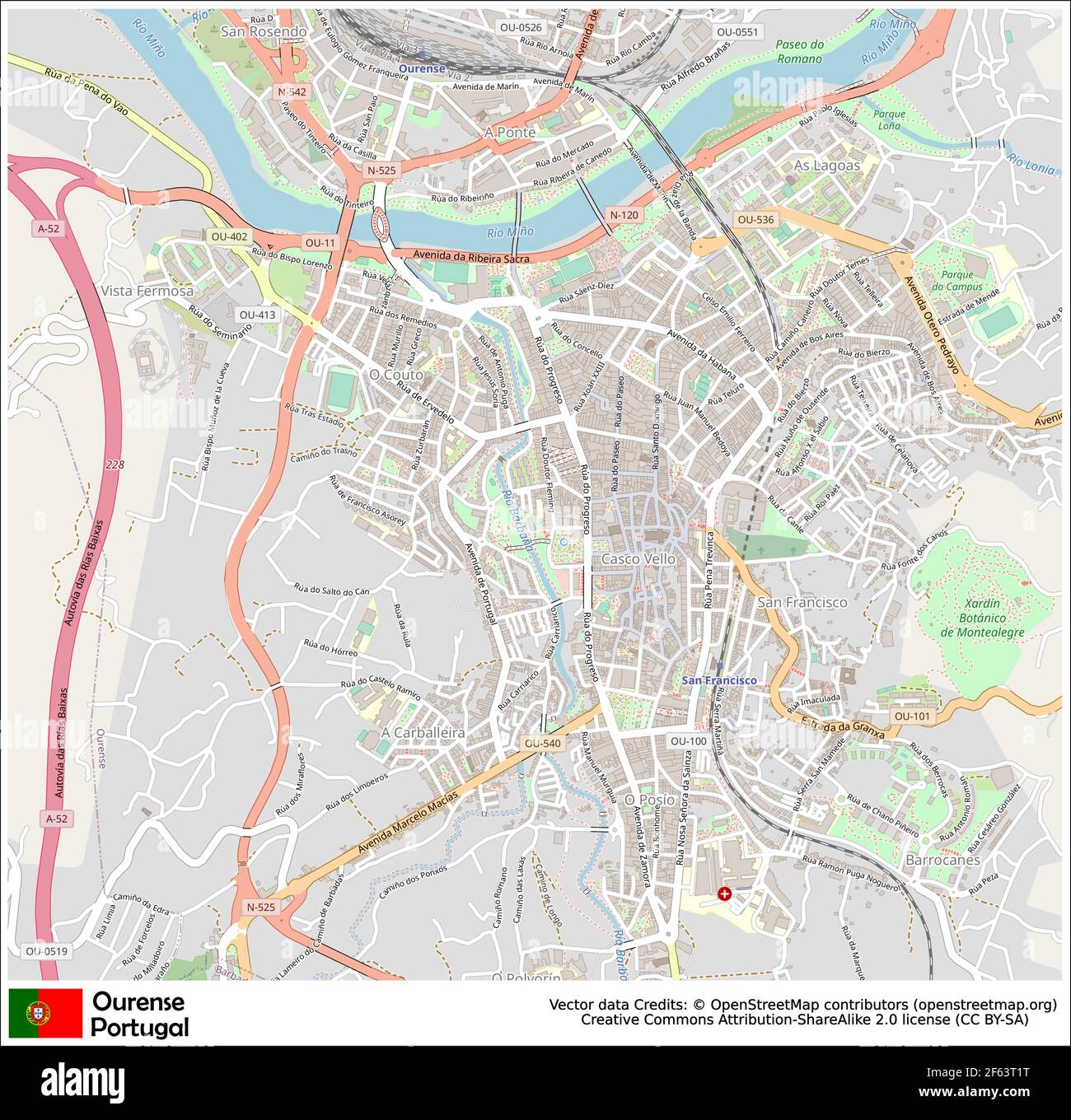 Ourense map hi-res stock photography and images - Alamy
