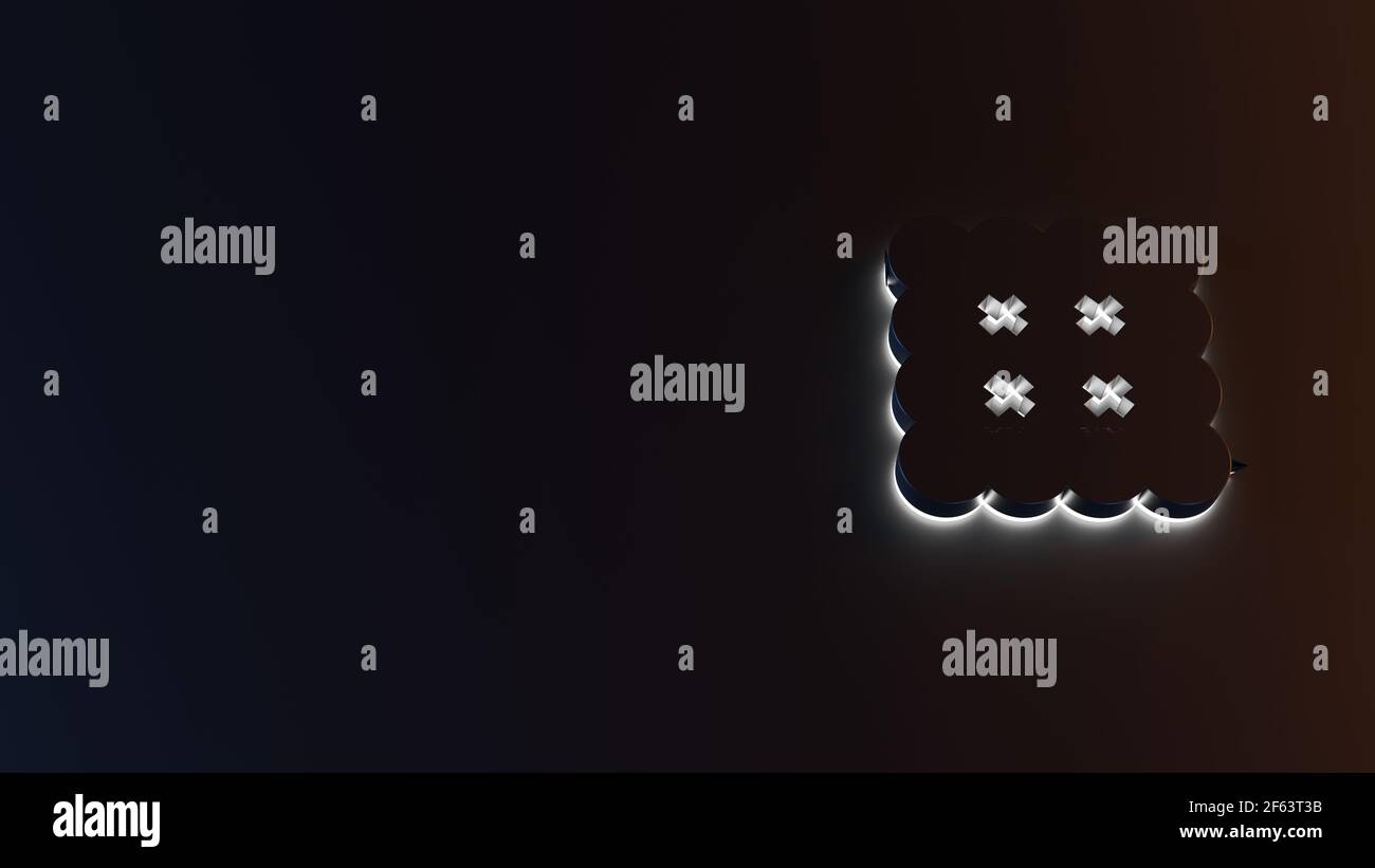 3d rendering of white light stripe symbol of biscuit sweet snack on ...