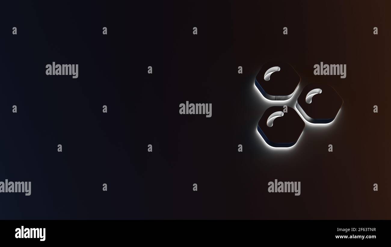 3d rendering of white light stripe symbol of lupin on dark background ...