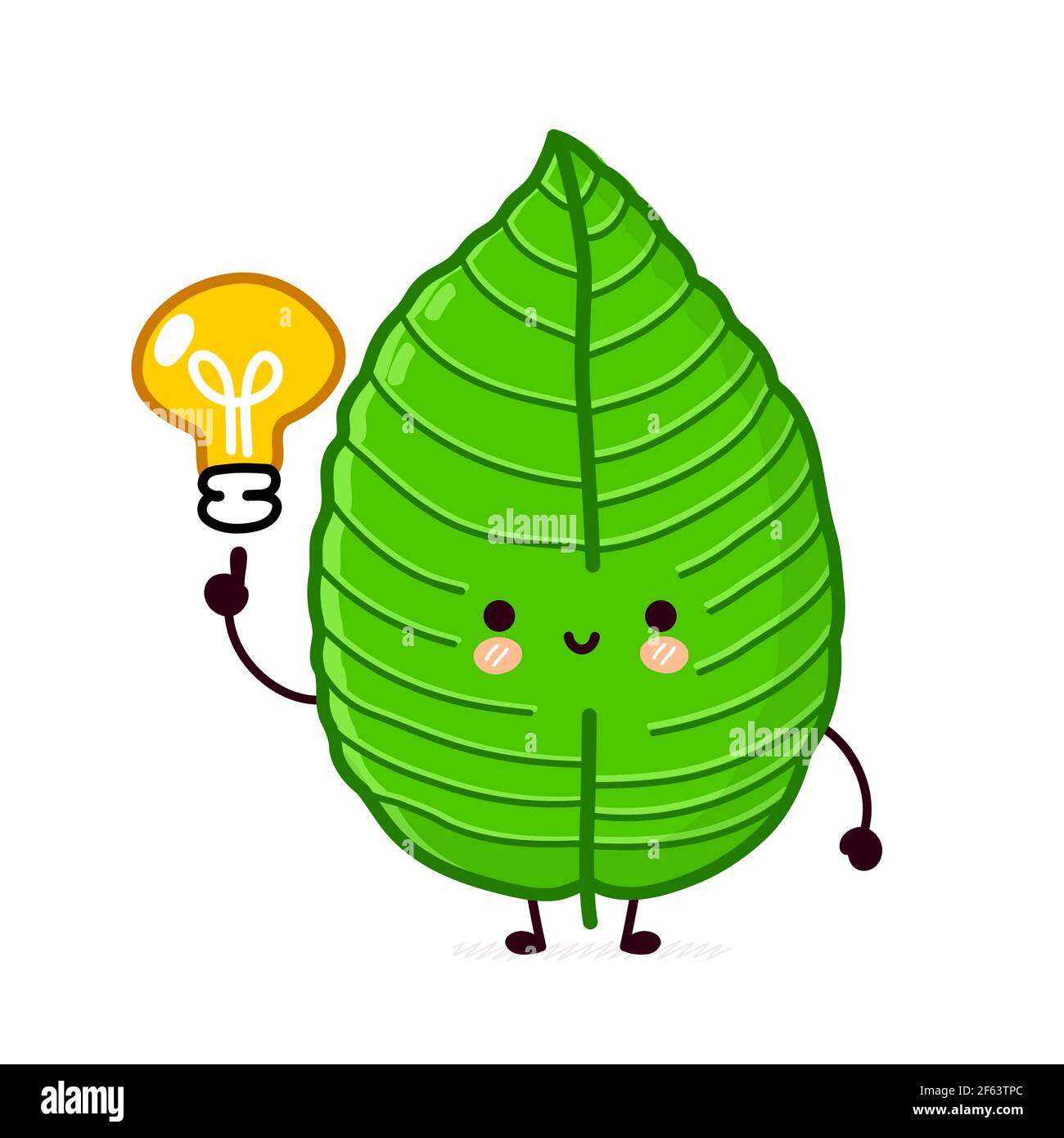Cute funny happy kratom leaf cube character. Vector flat line cartoon ...