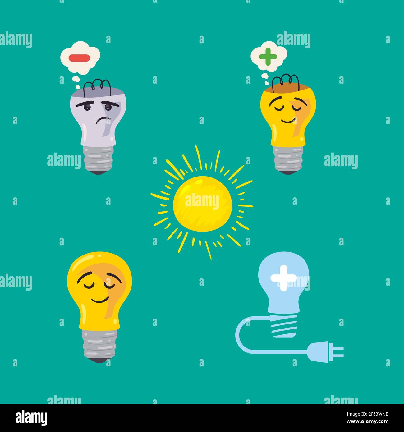 think positive motivation symbol set Stock Vector Image & Art - Alamy