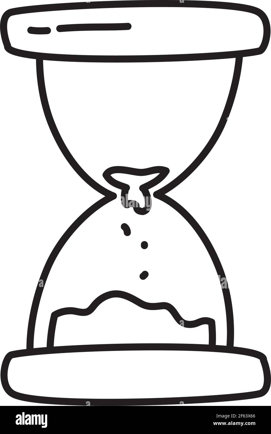 hourglass time doodle style icon Stock Vector Image & Art - Alamy