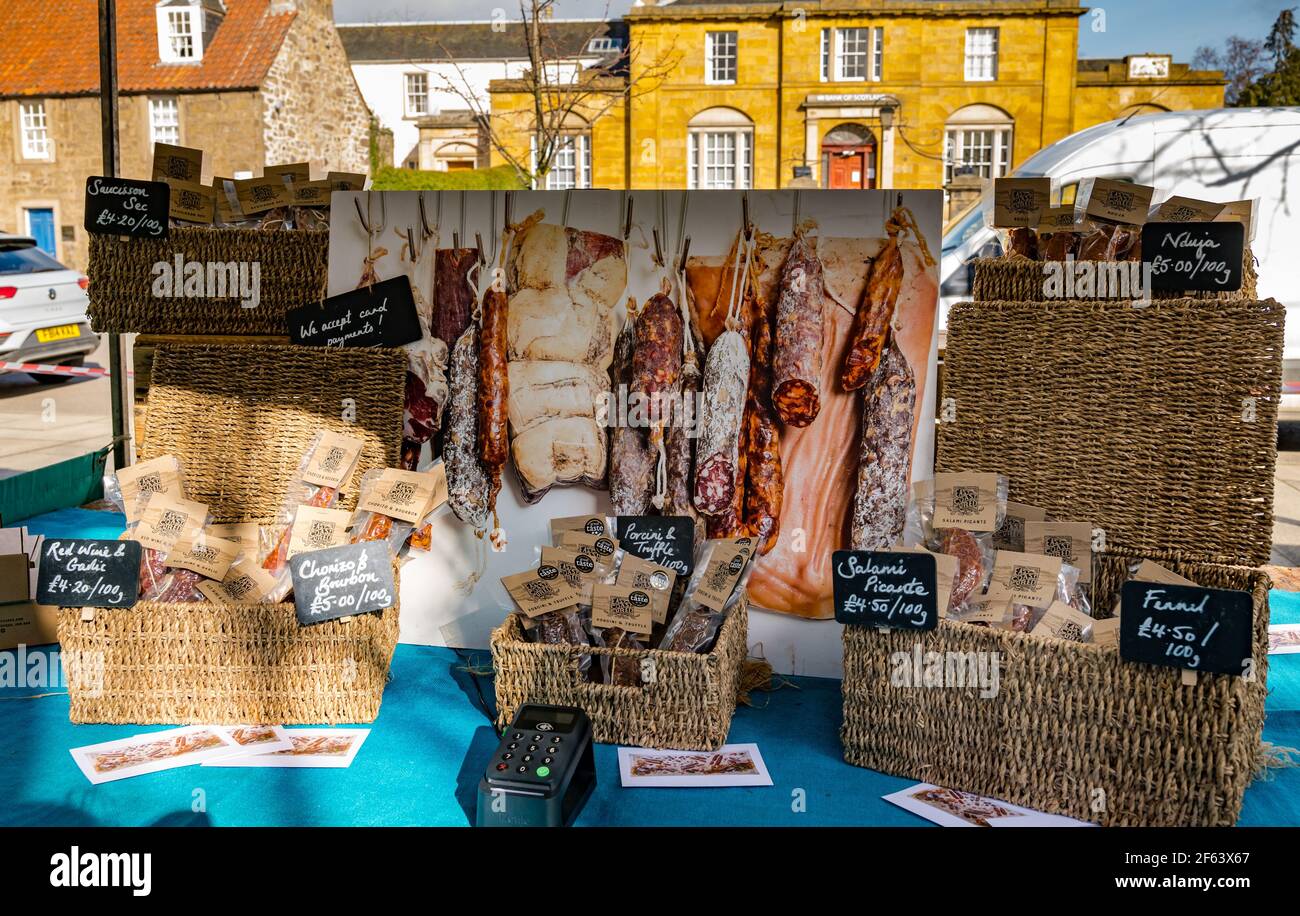 East Coast Cured salami and charcuterie meat sausages at Haddington ...