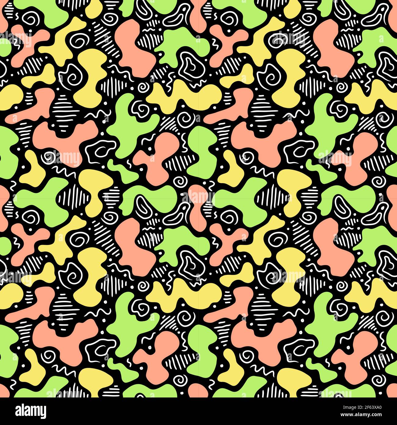 Abstract memphis seamless pattern. Vector cartoon illustration icon ...