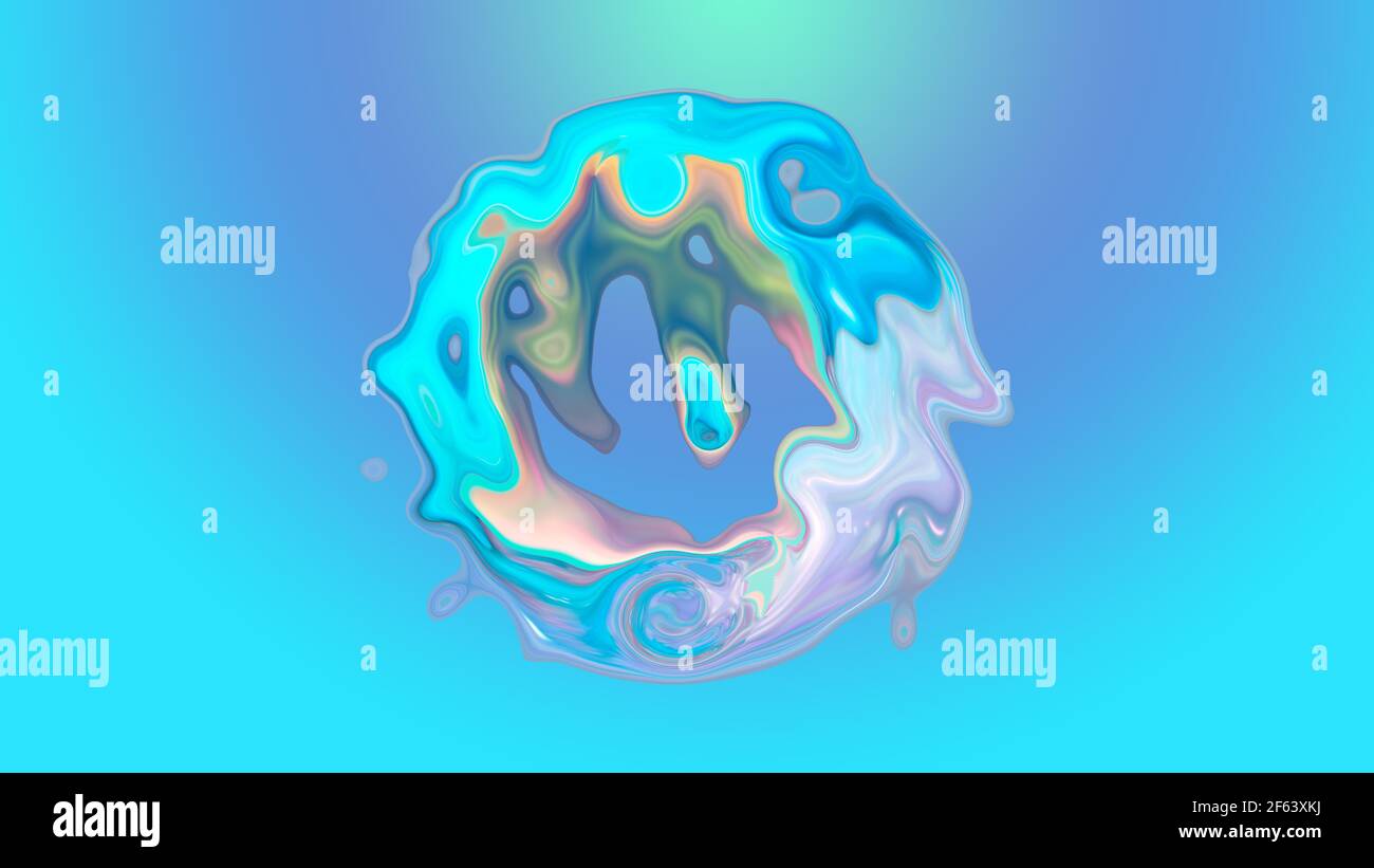 Abstract blue gradient background with a fancy figure. 3d image, 3d ...